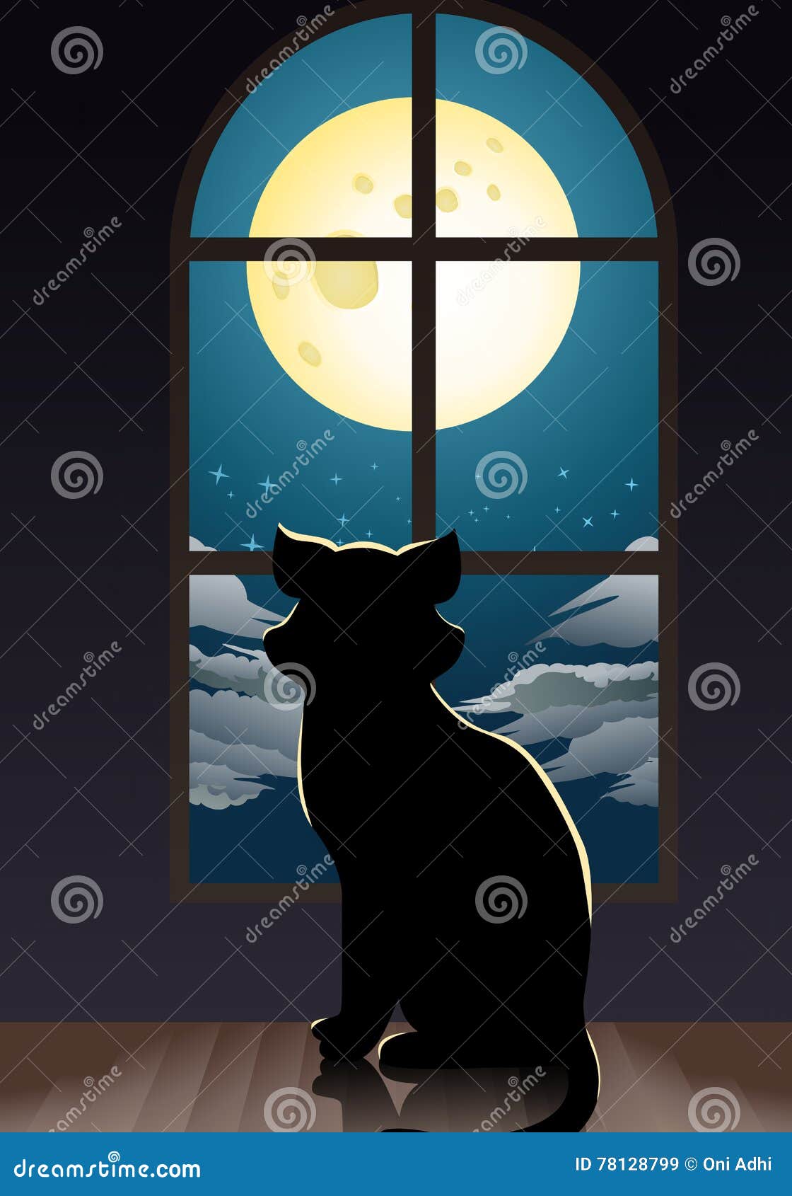 Cat lonely at home stock illustration. Illustration of staring - 78128799