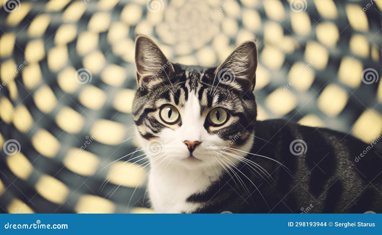 A Cat Looking into the Camera with a Circular Background, AI 库存照片 - 图片 ...