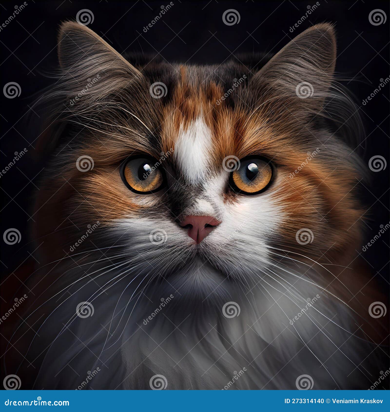 Cat looking at camera stock illustration. Illustration of black - 273314140