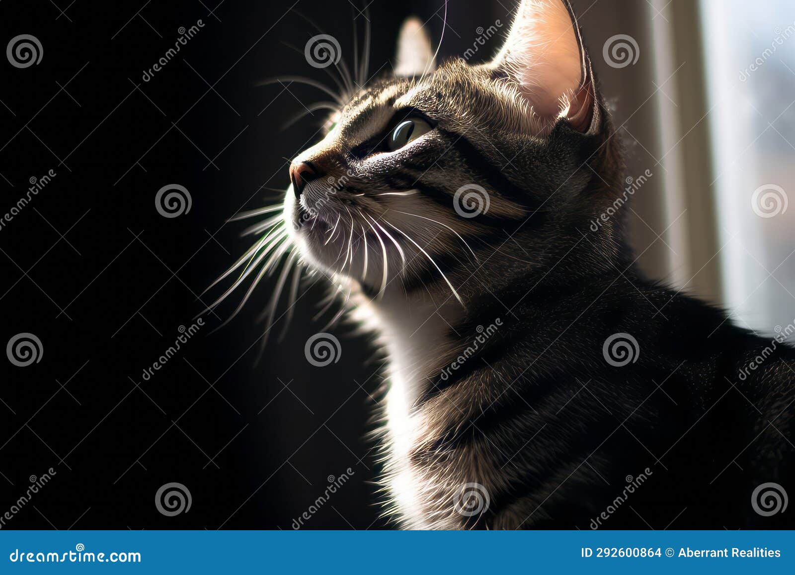 A Cat Looking Up at the Sun through a Window Stock Illustration ...