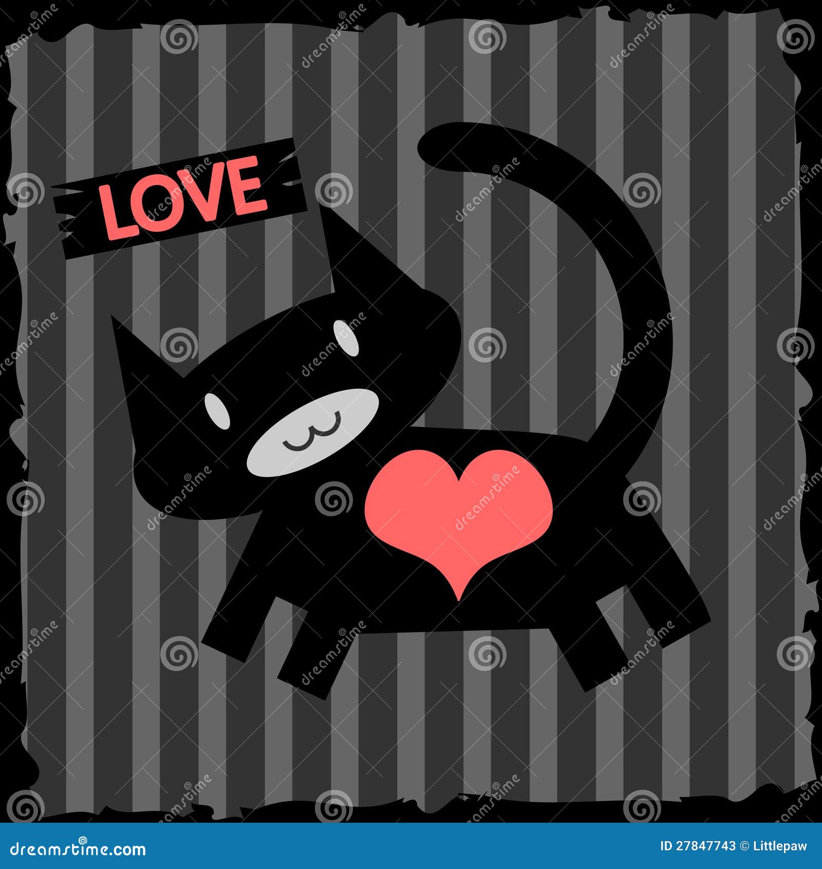 Cat in love stock vector. Illustration of backdrop, card - 27847743