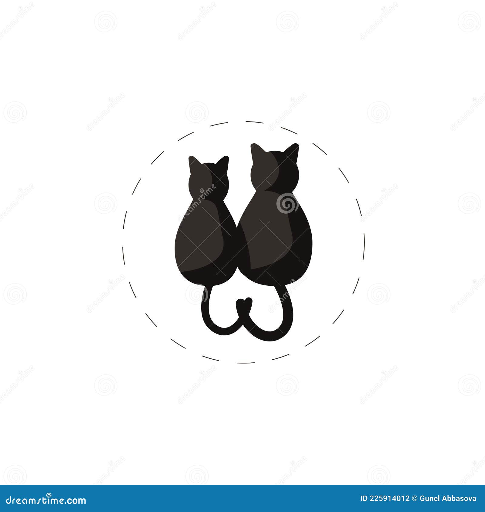 Set Of Clipart Cats And Mouse Isolated On White Background. Cartoon ...