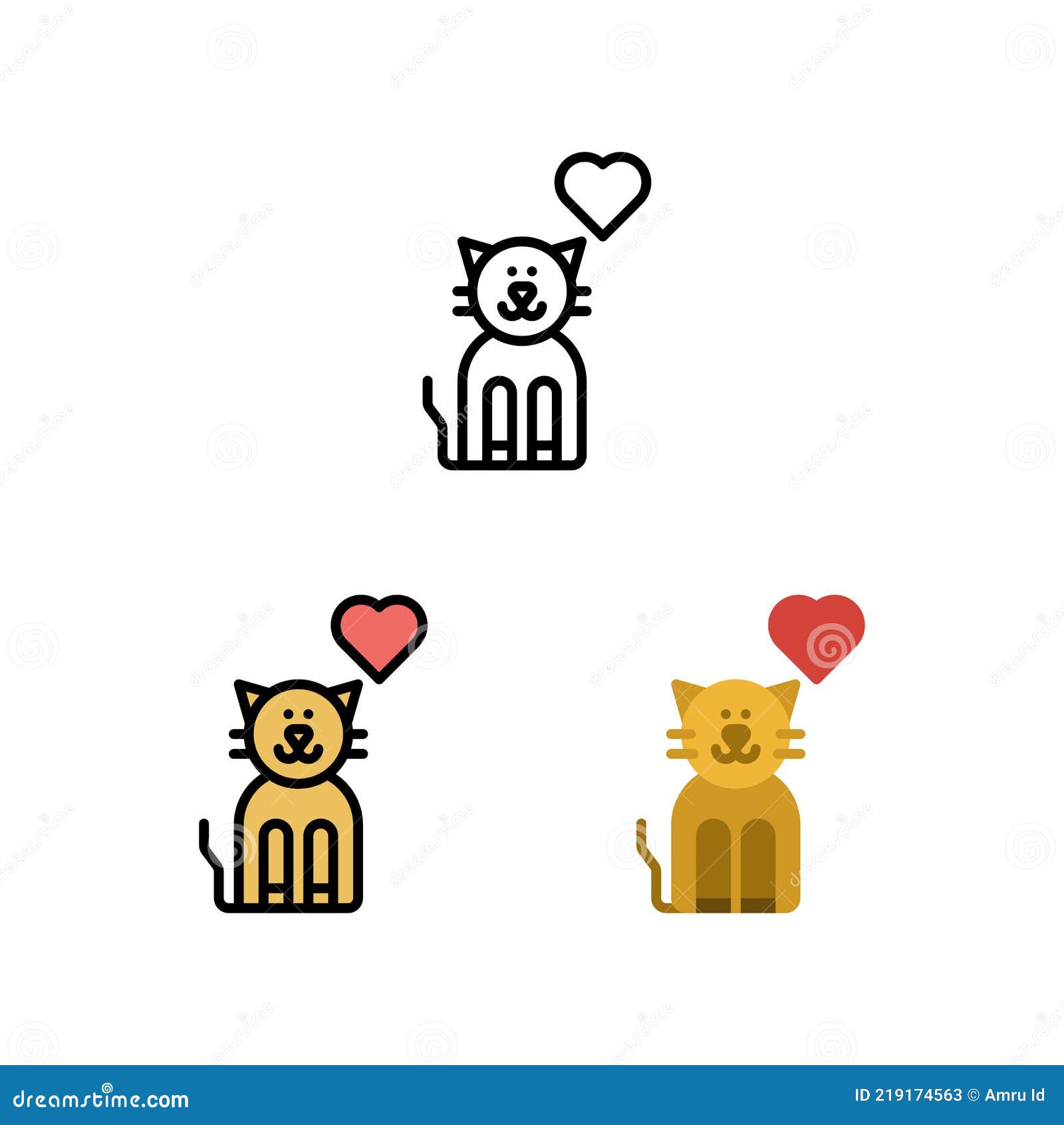 Cat Love Symbol Icon, Logo, and Illustration Stock Vector ...