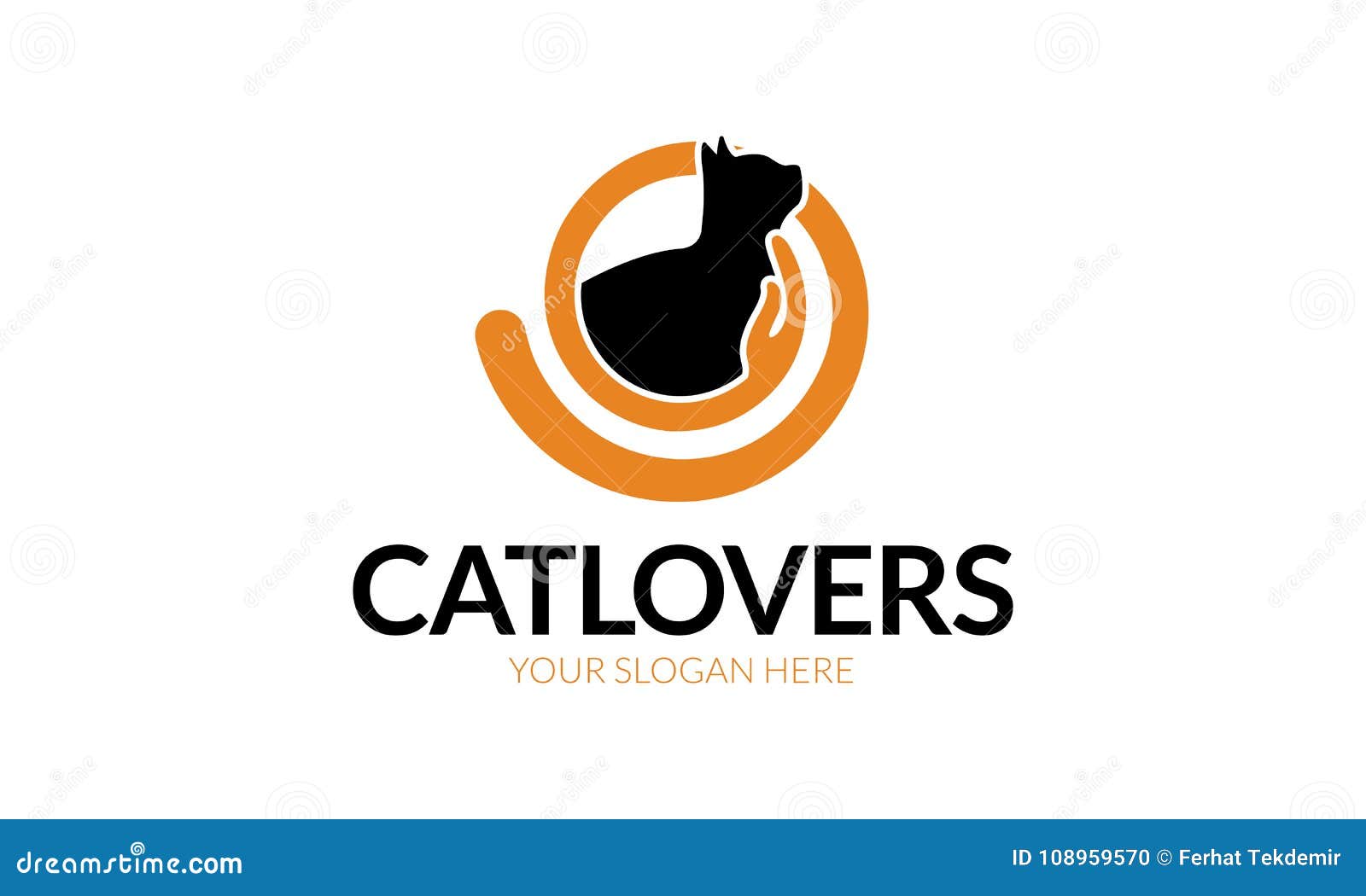 Cat Lovers Logo Template stock de ilustración. Ilustración de limpio ...