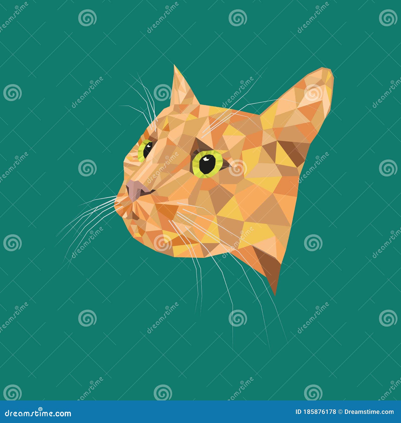 Cat low poly stock vector. Illustration of background - 185876178