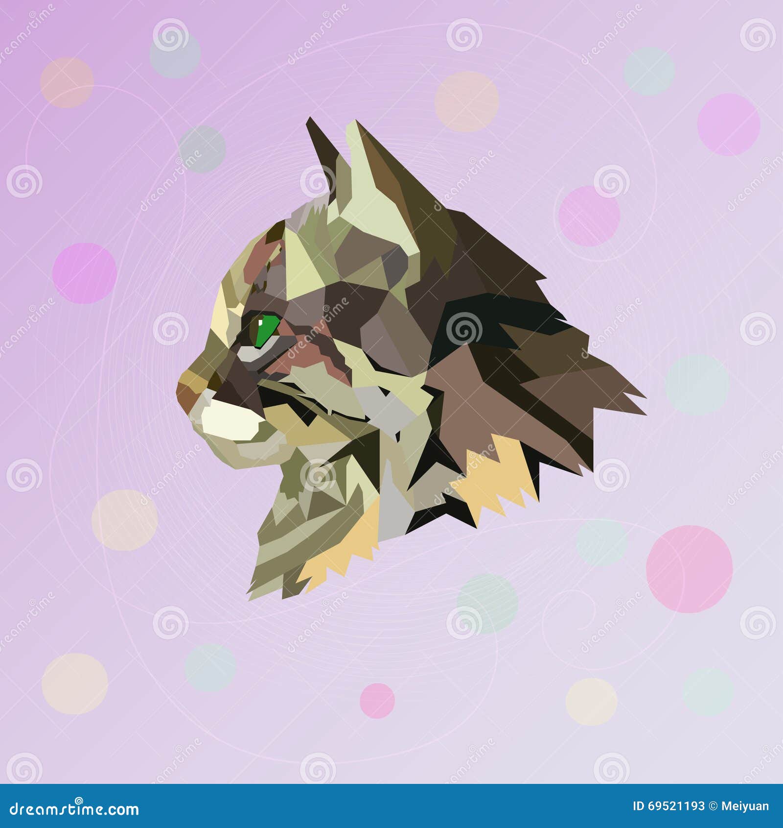 Cat Low Polygon. Geometric Illustration Stock Vector - Illustration of ...