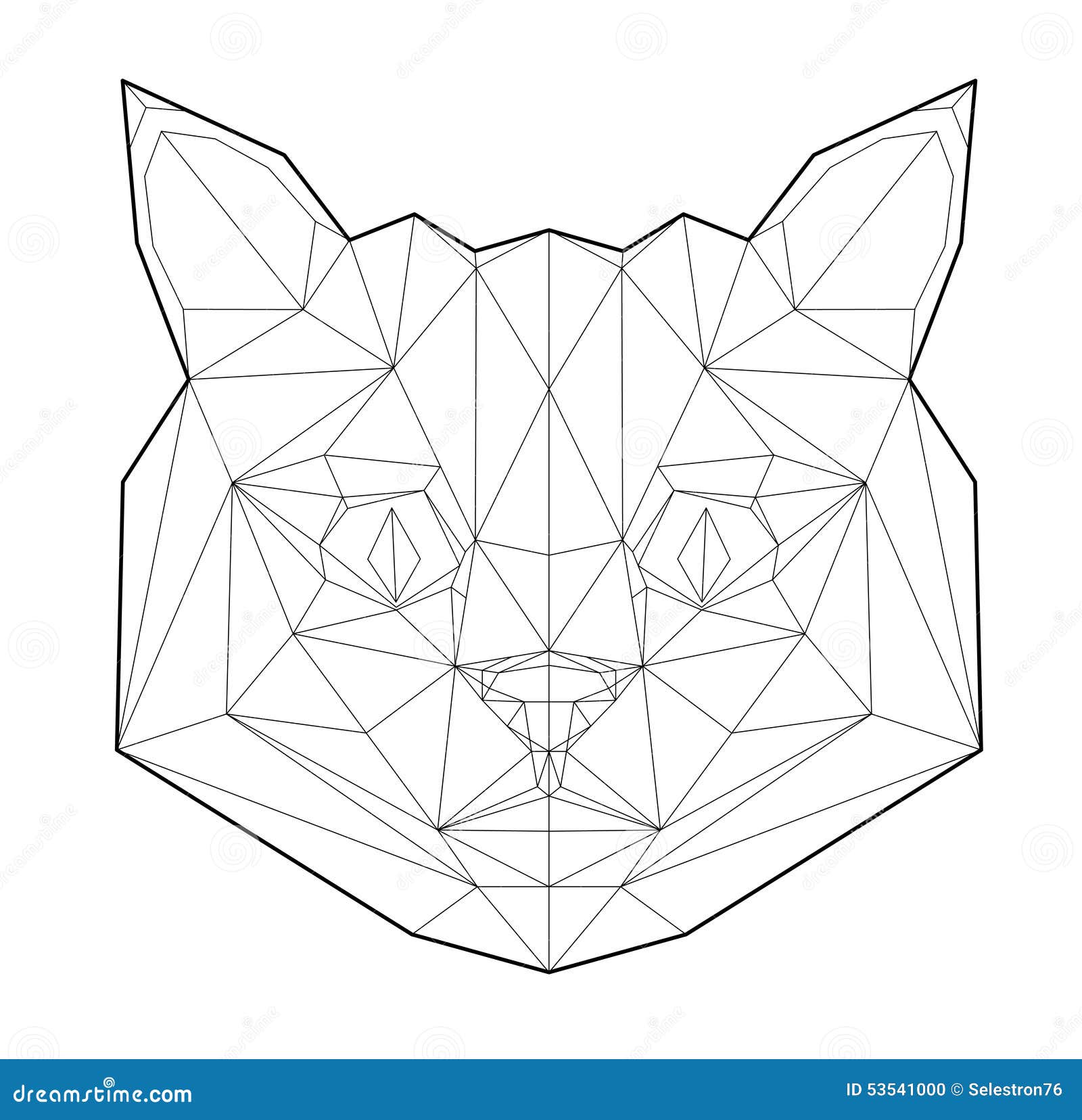 Cat - Low Polygon Illustration Stock Vector - Illustration of outline ...