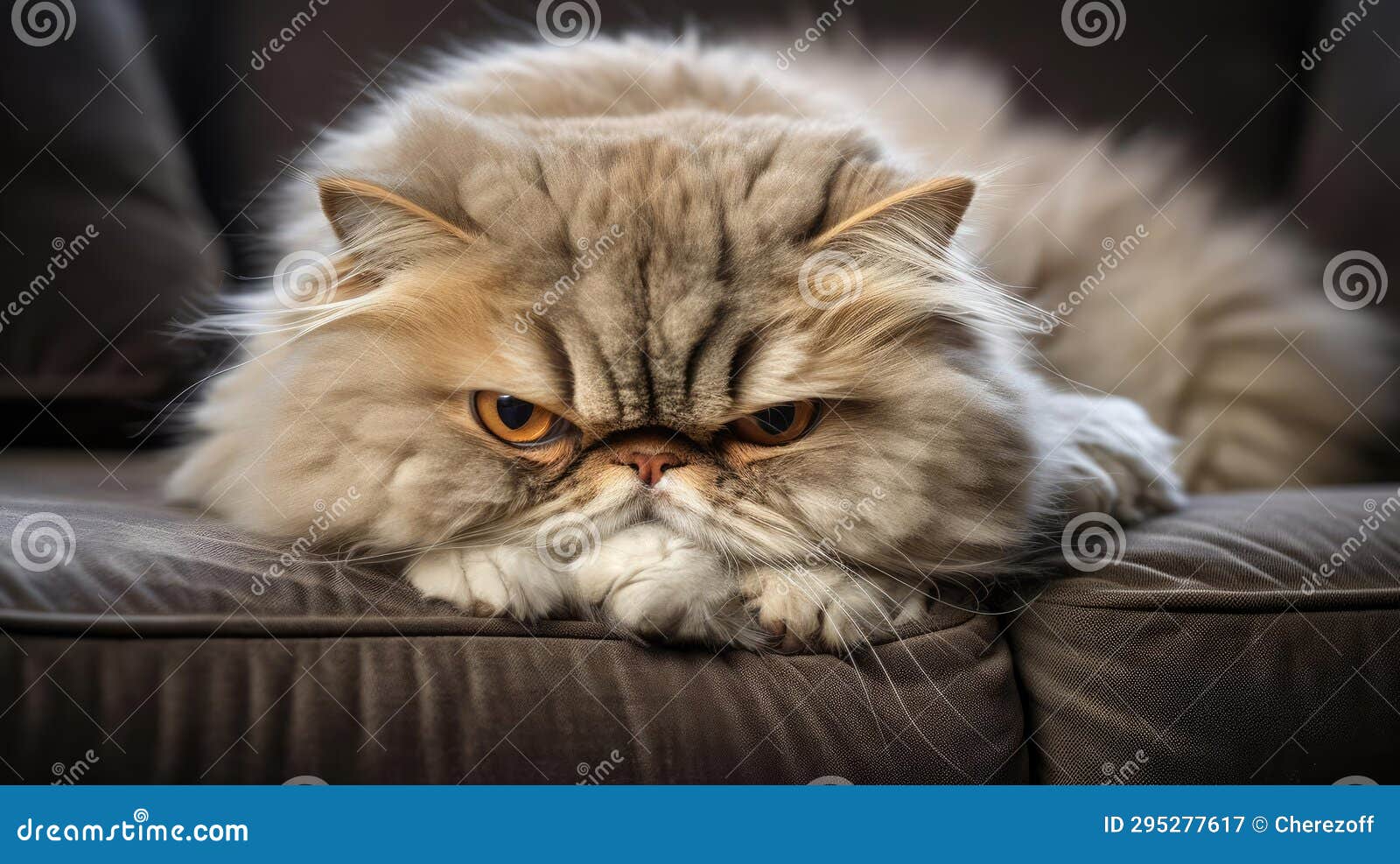 Cat lying on the couch stock image. Image of background - 295277617