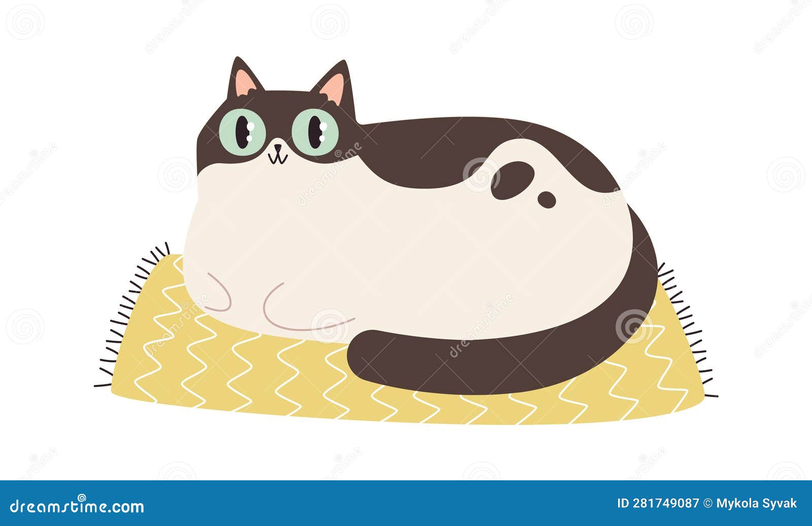 Cat Lying on Mat stock vector. Illustration of animal - 281749087
