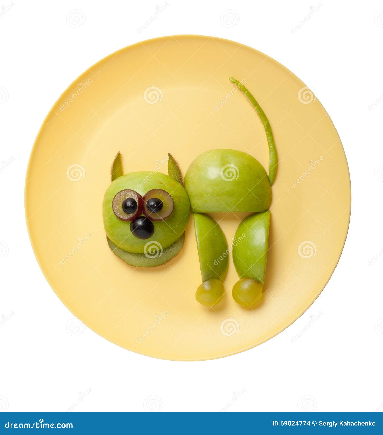 Cat made of apple stock photo. Image of domestic, isolated - 69024774