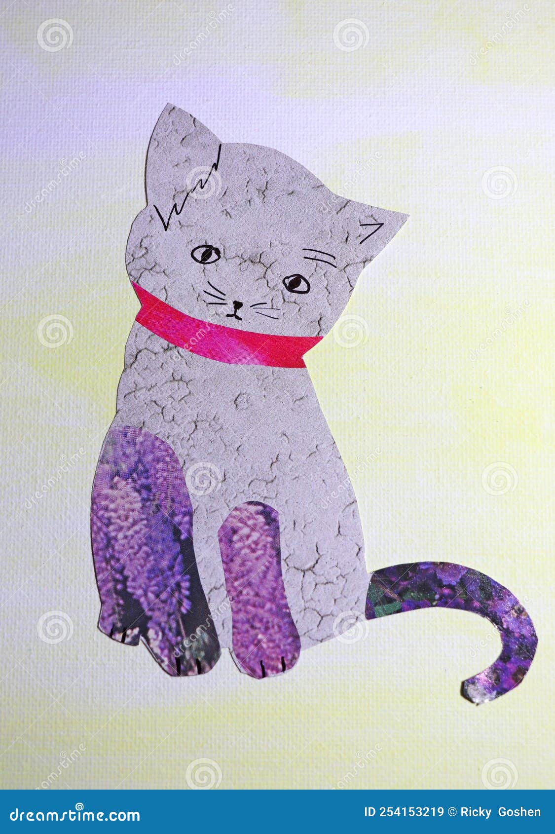 A Cat is Made of a Colored Paper Cut. Stock Illustration - Illustration ...