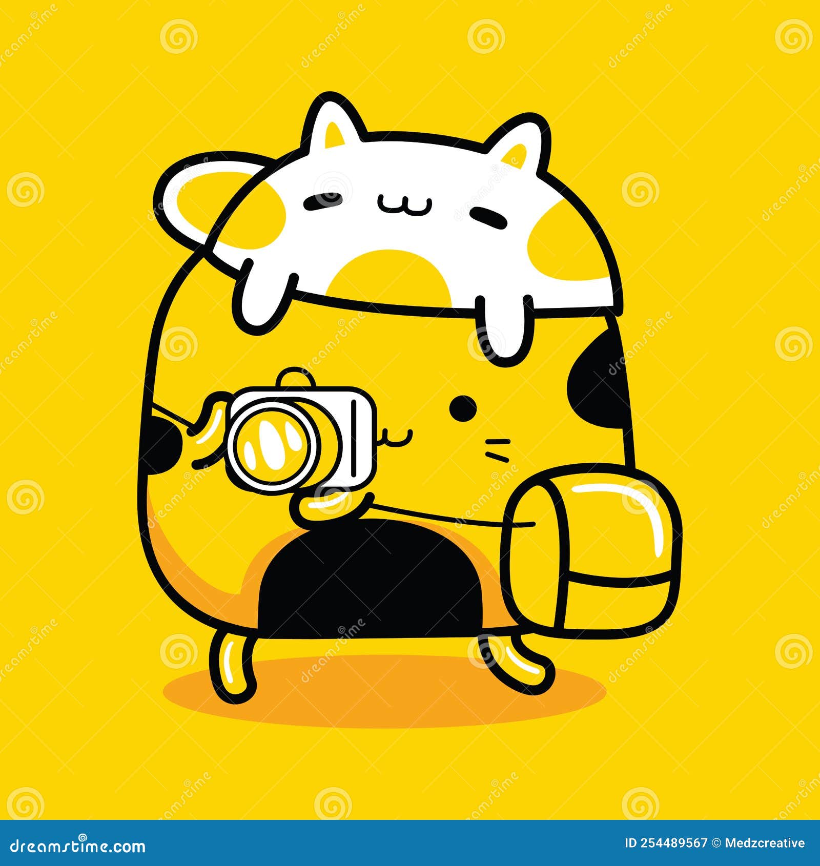 Cute Cat Character Photographer Profession Stock Vector - Illustration ...