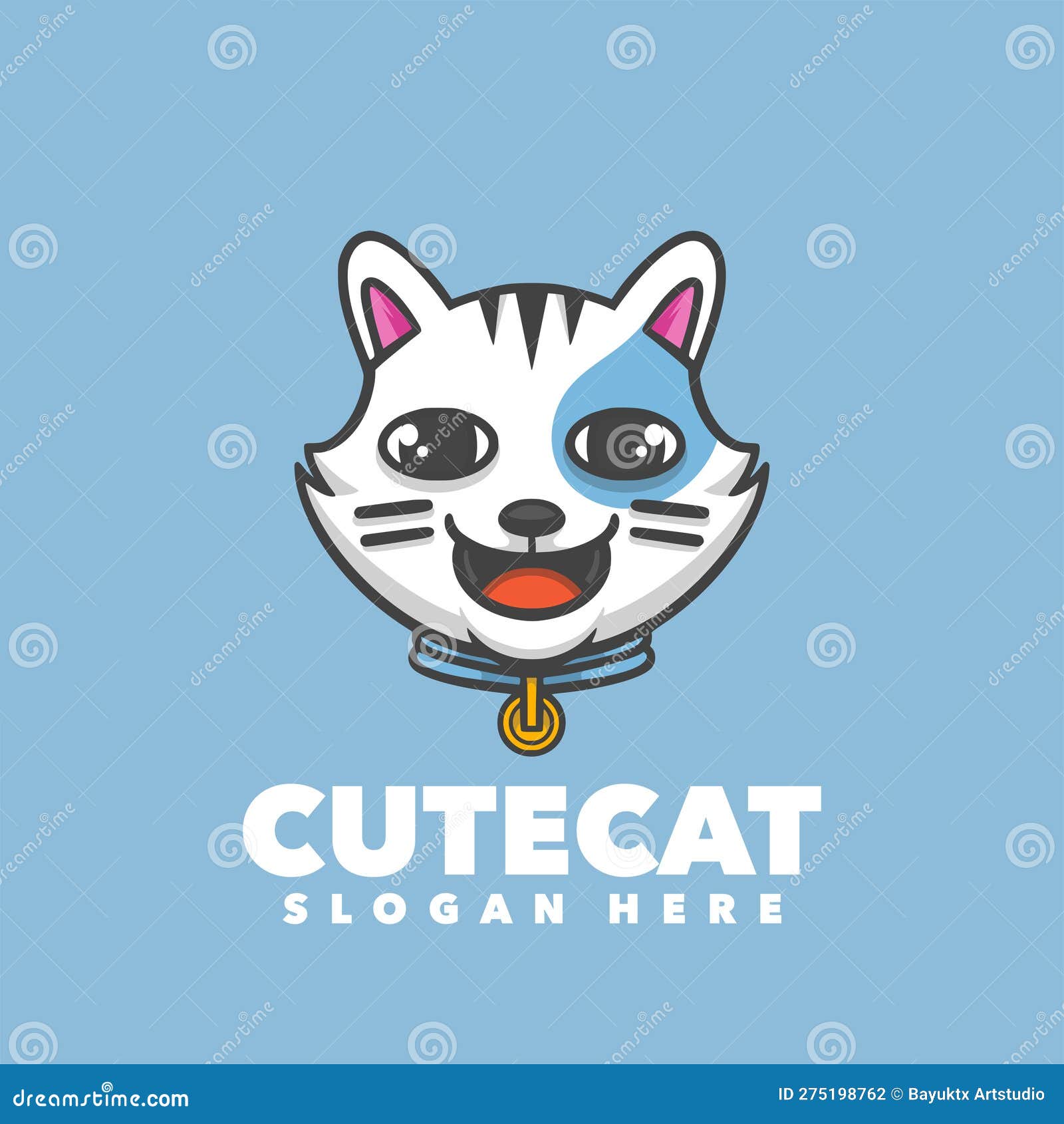 Cat Mascot Funny Illustration Stock Vector - Illustration of drawing ...