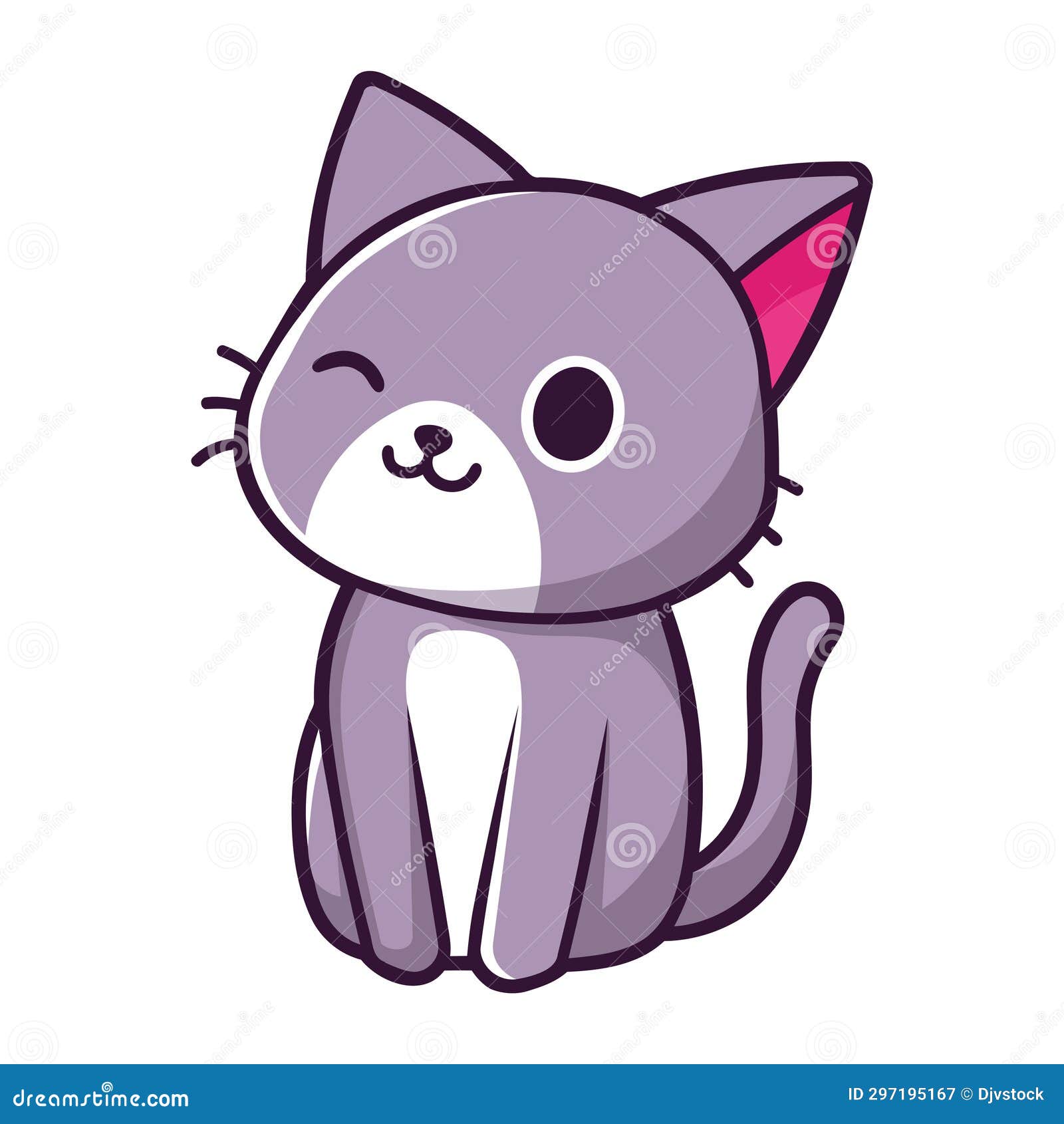 Cat mascot winking stock illustration. Illustration of smile - 297195167