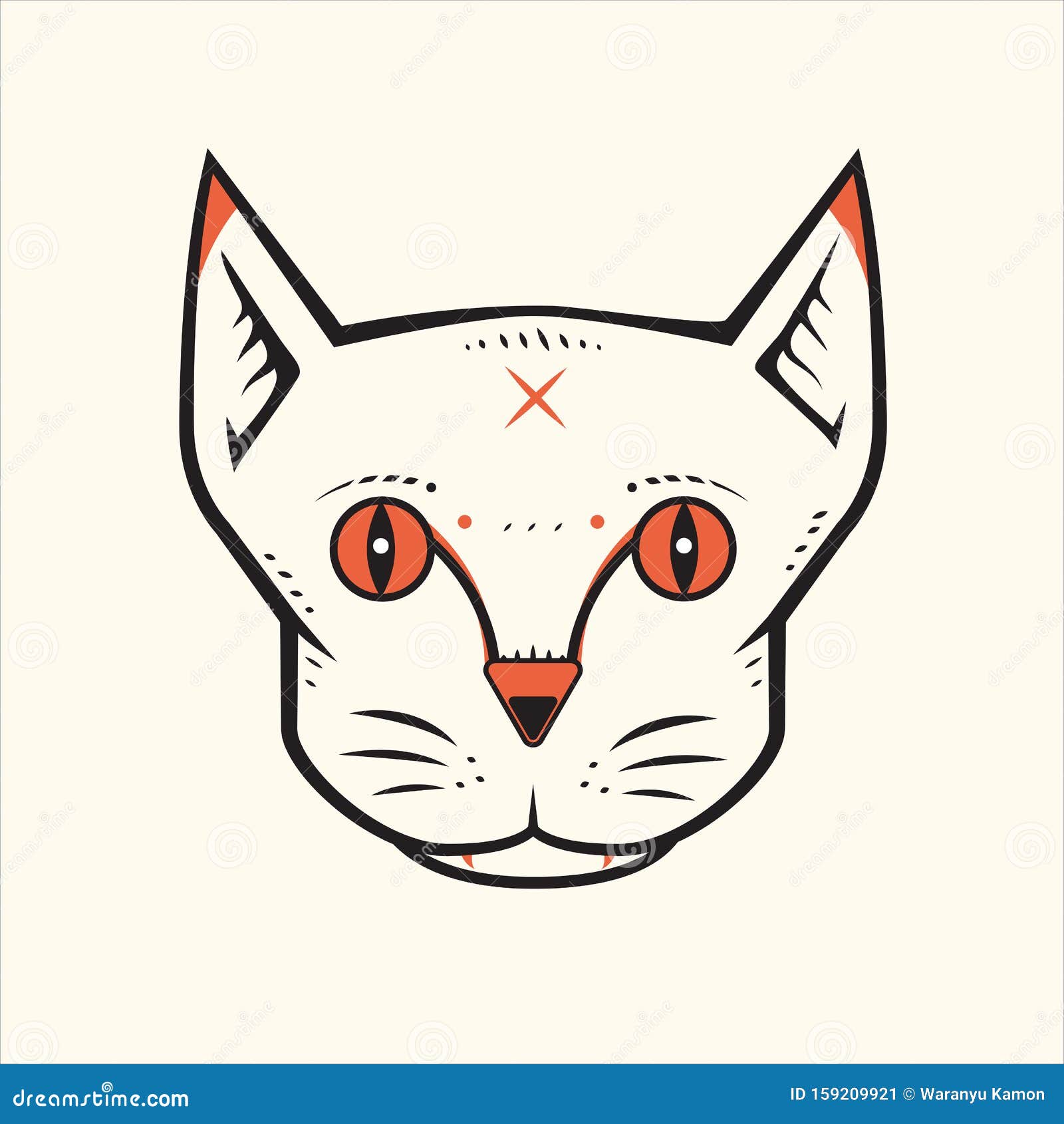 The Cat mask stock vector. Illustration of funny, decoration - 159209921
