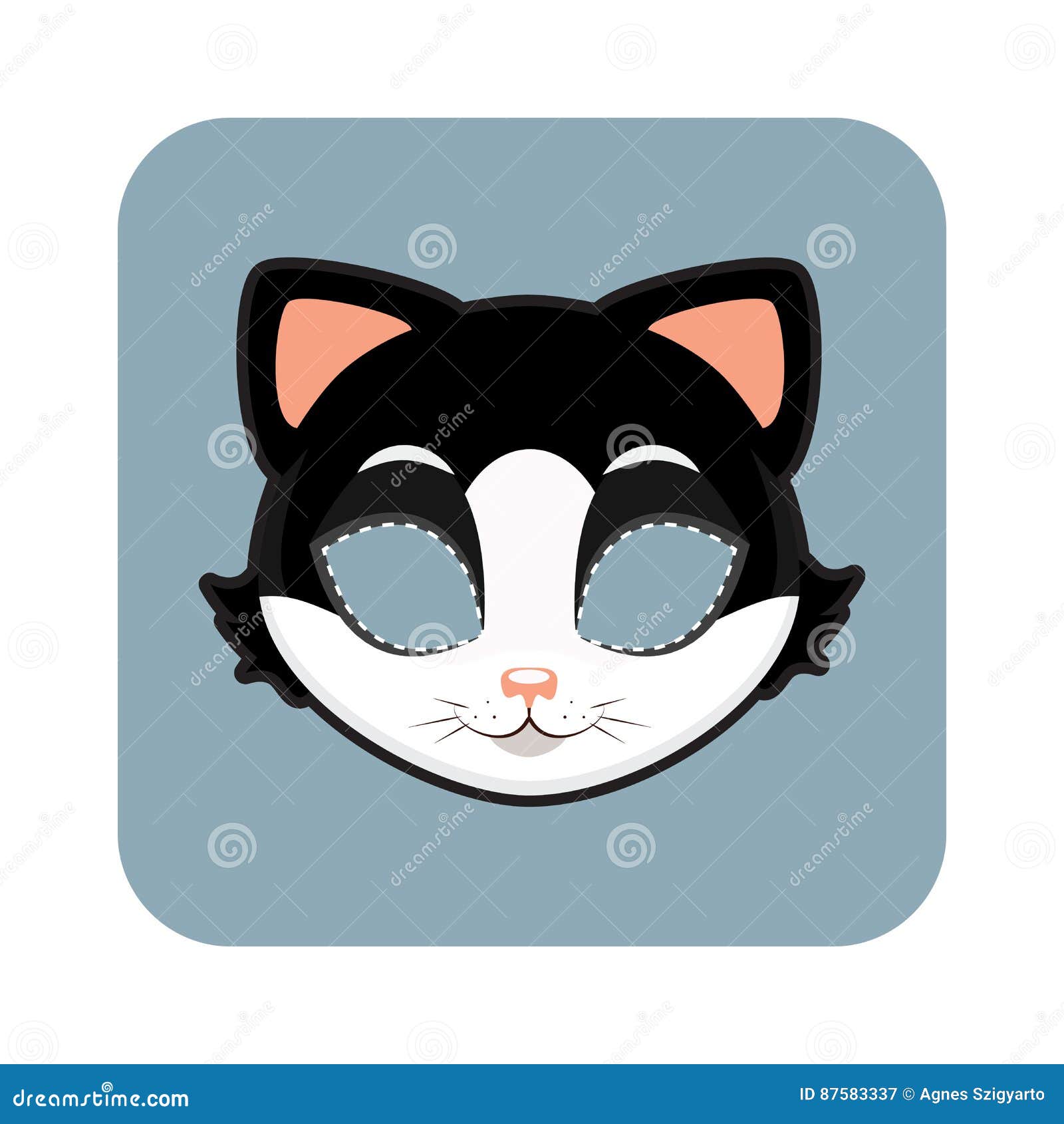 Cat mask for festivities stock vector. Illustration of cartoon - 87583337