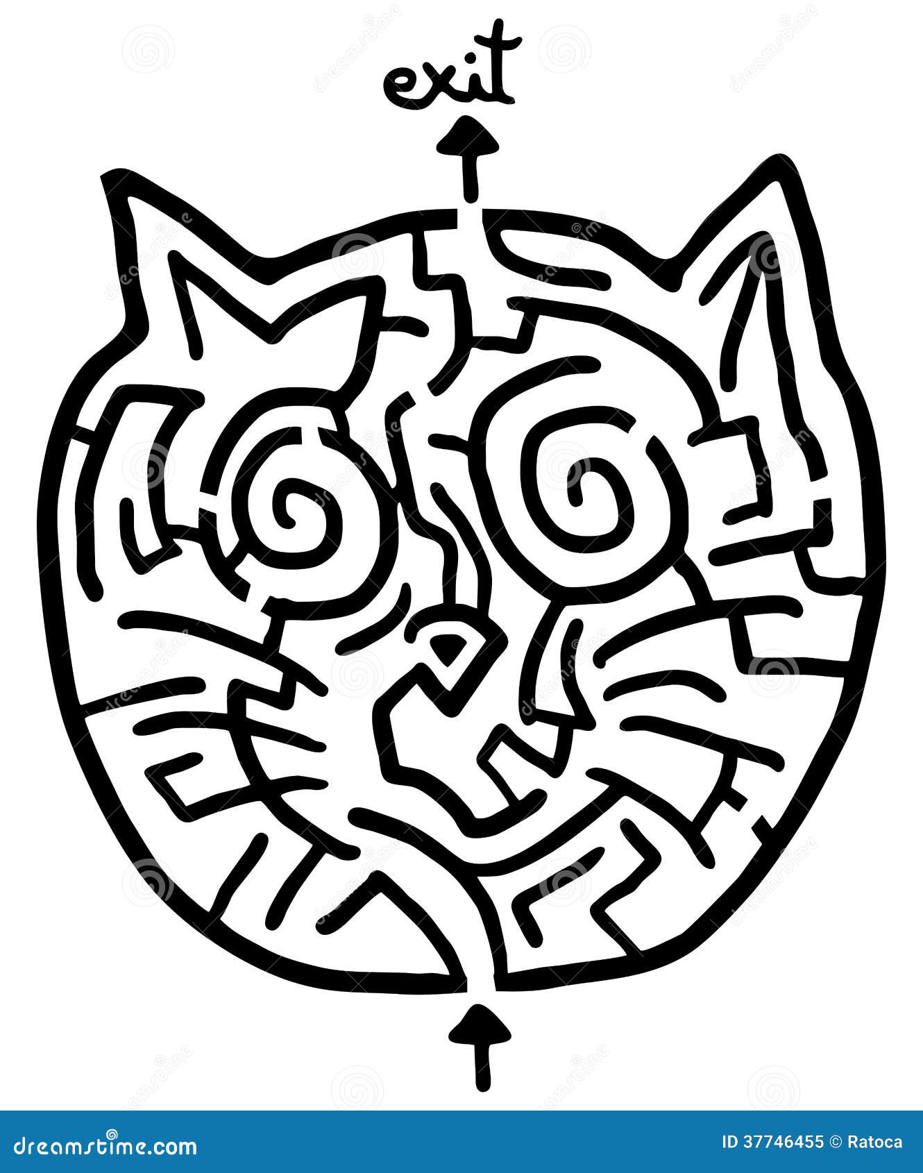 Cat maze stock vector. Illustration of hobby, pleasure - 37746455