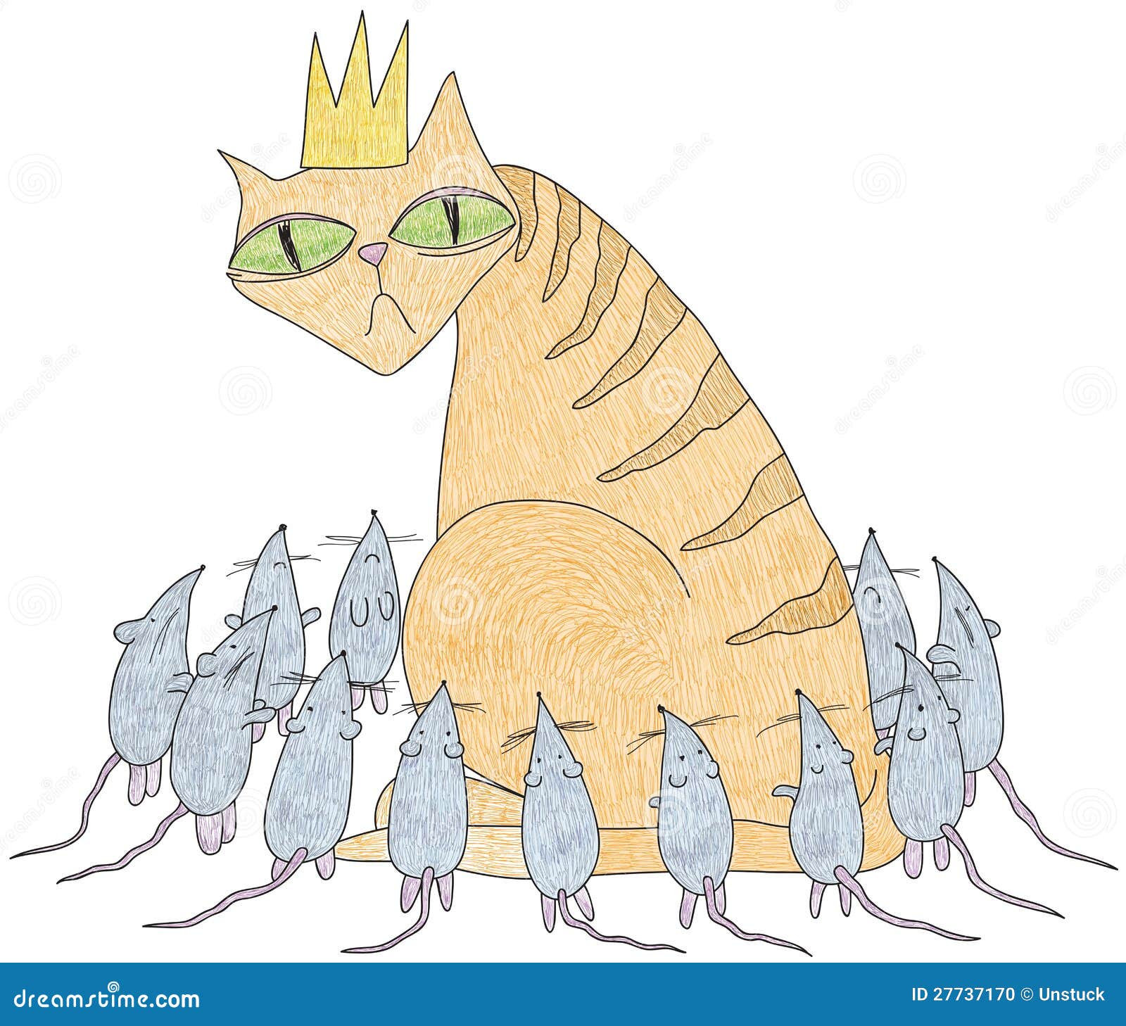 Cat and mice stock vector. Illustration of green, surround - 27737170