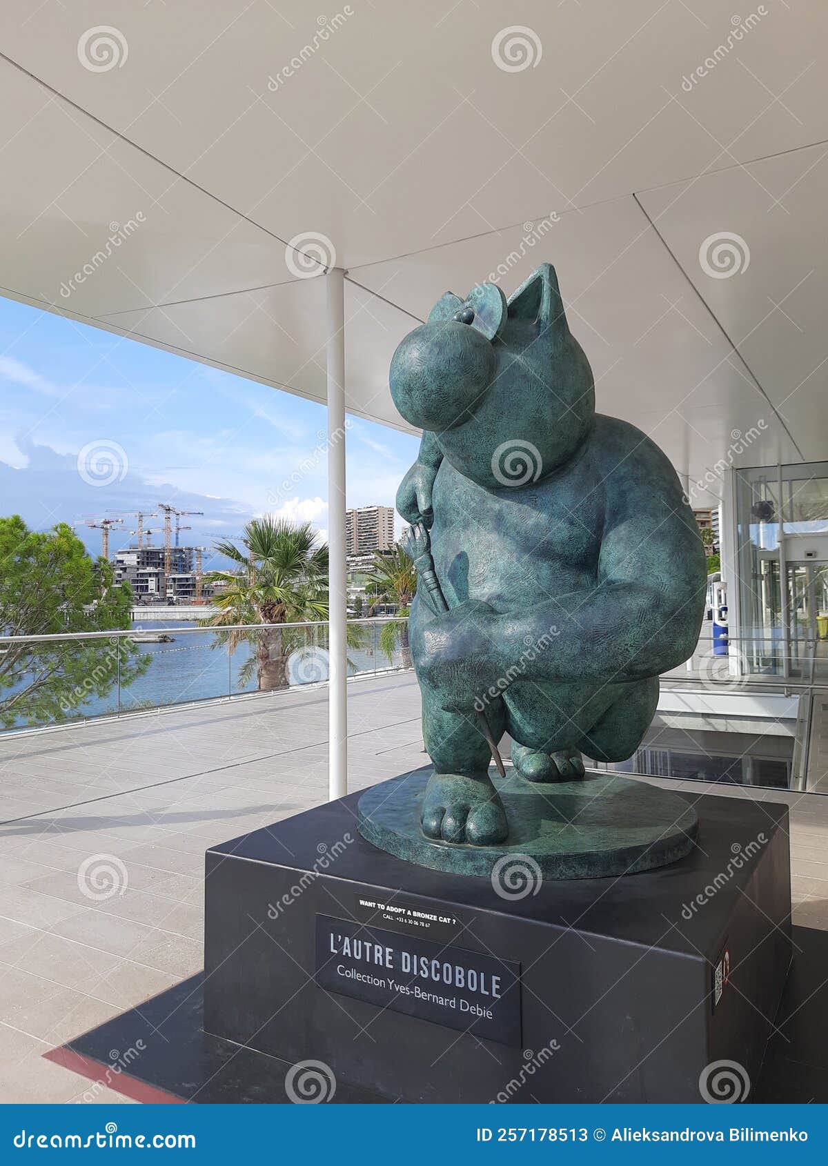 Cat Monaco City Art Sculpture Editorial Stock Photo - Image of statue ...