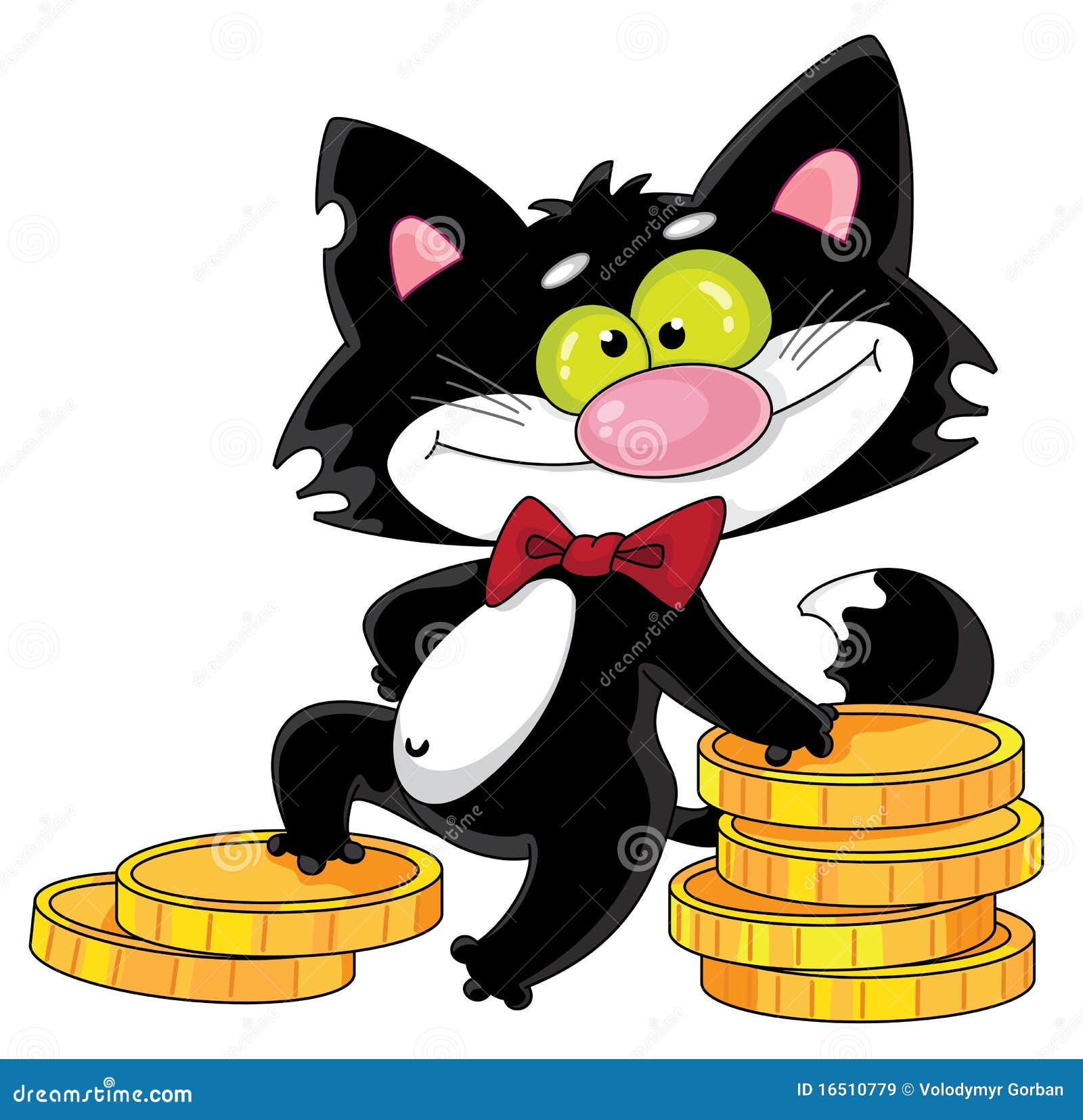 Cat and money stock vector. Illustration of money, cartoon - 16510779