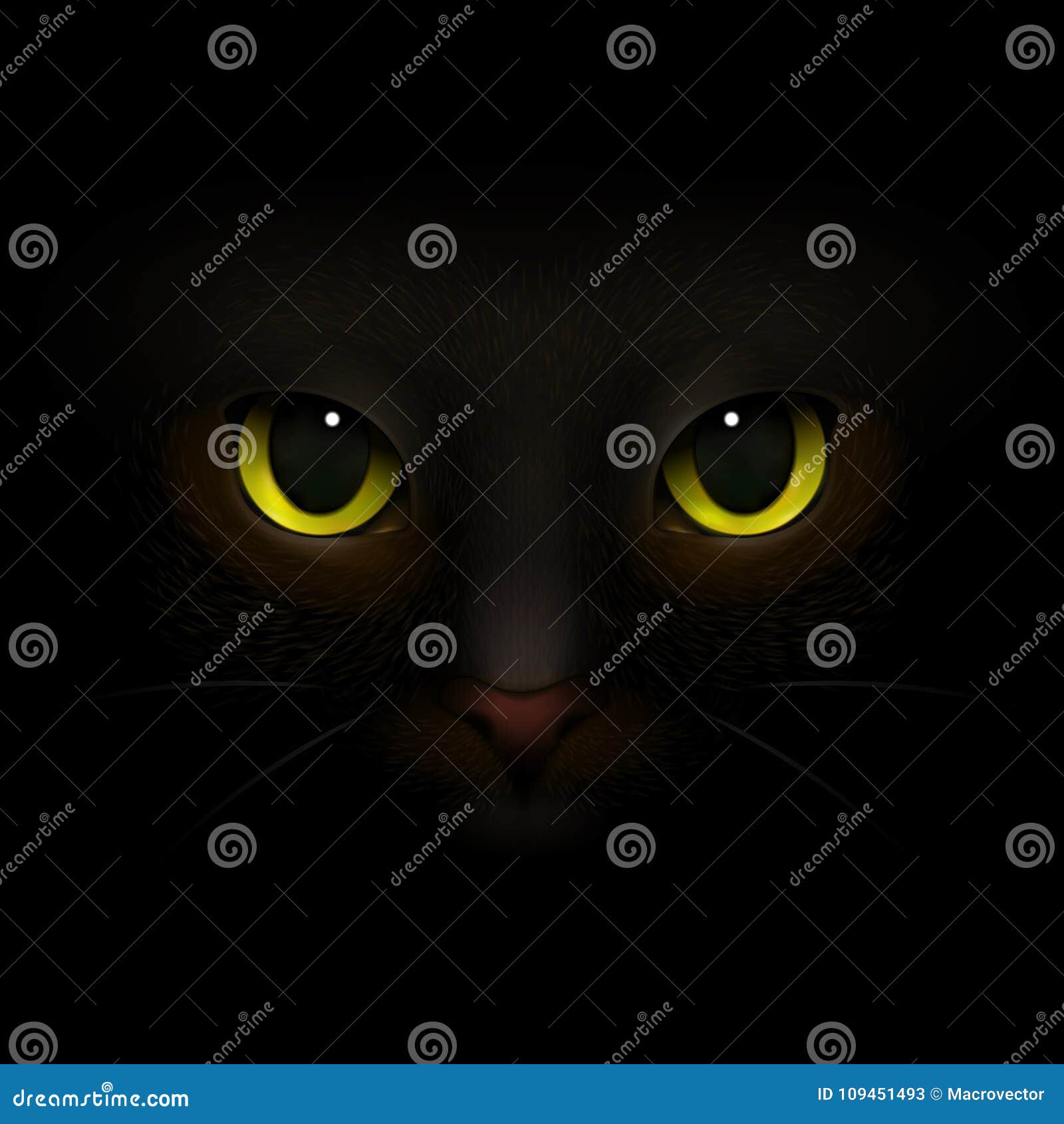 Cat Monster Realistic Composition Ilustración del Vector - Ilustración ...