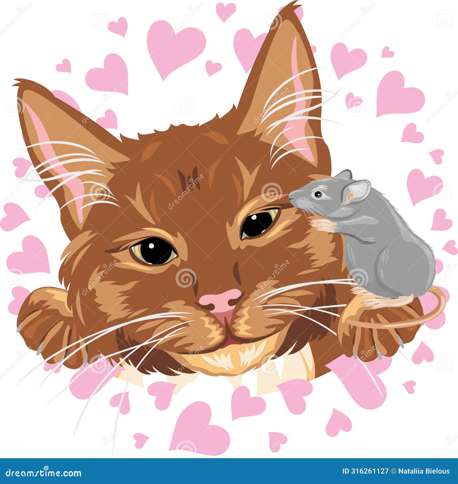 Cat and Mouse are Best Friends Stock Vector - Illustration of hunting ...