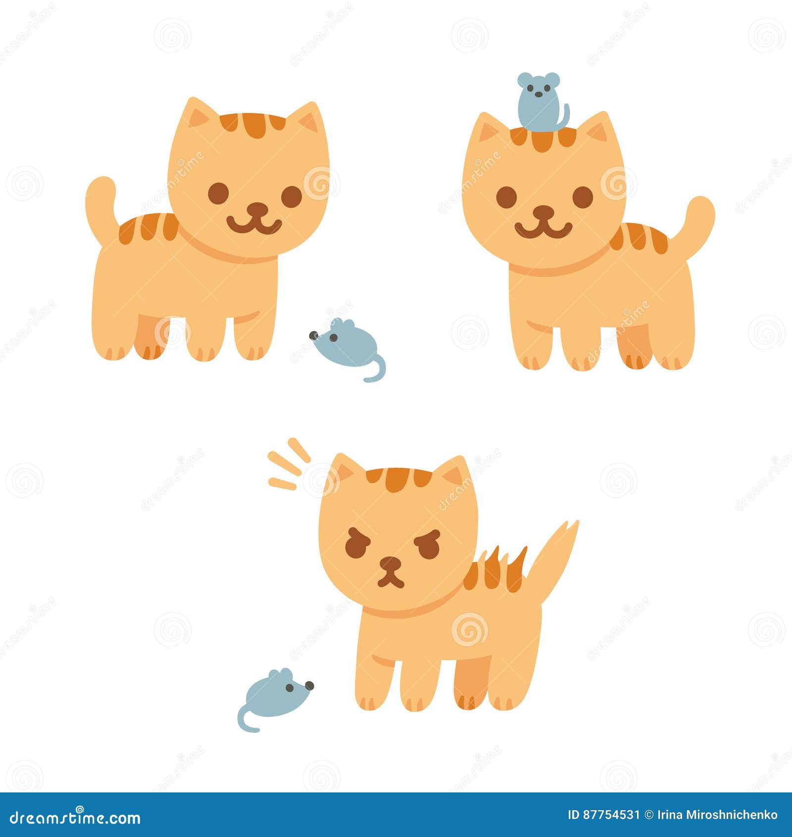 Cat and mouse cartoon stock vector. Illustration of friendly - 87754531