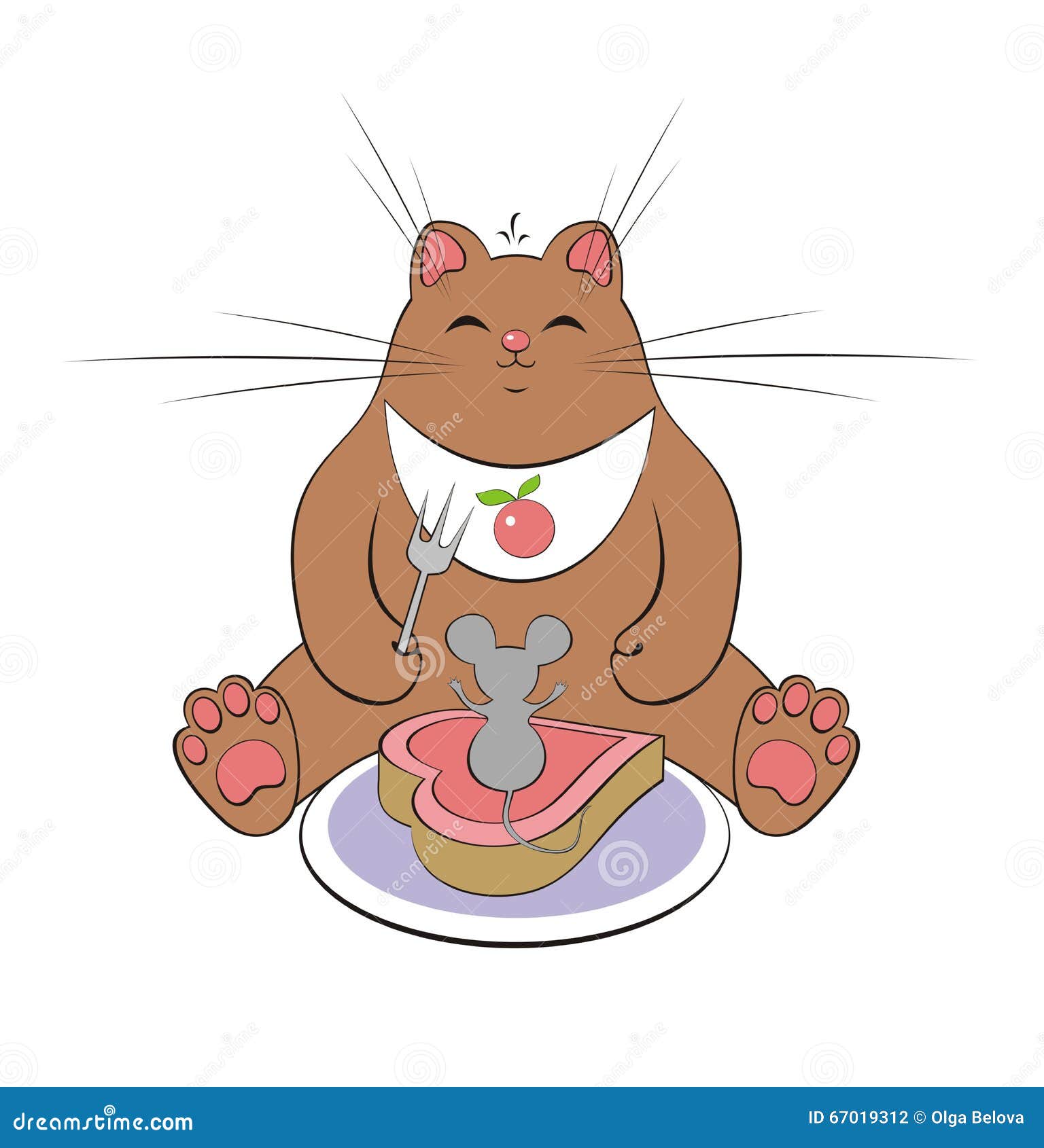 Cat and mouse stock vector. Illustration of cake, hearts - 67019312