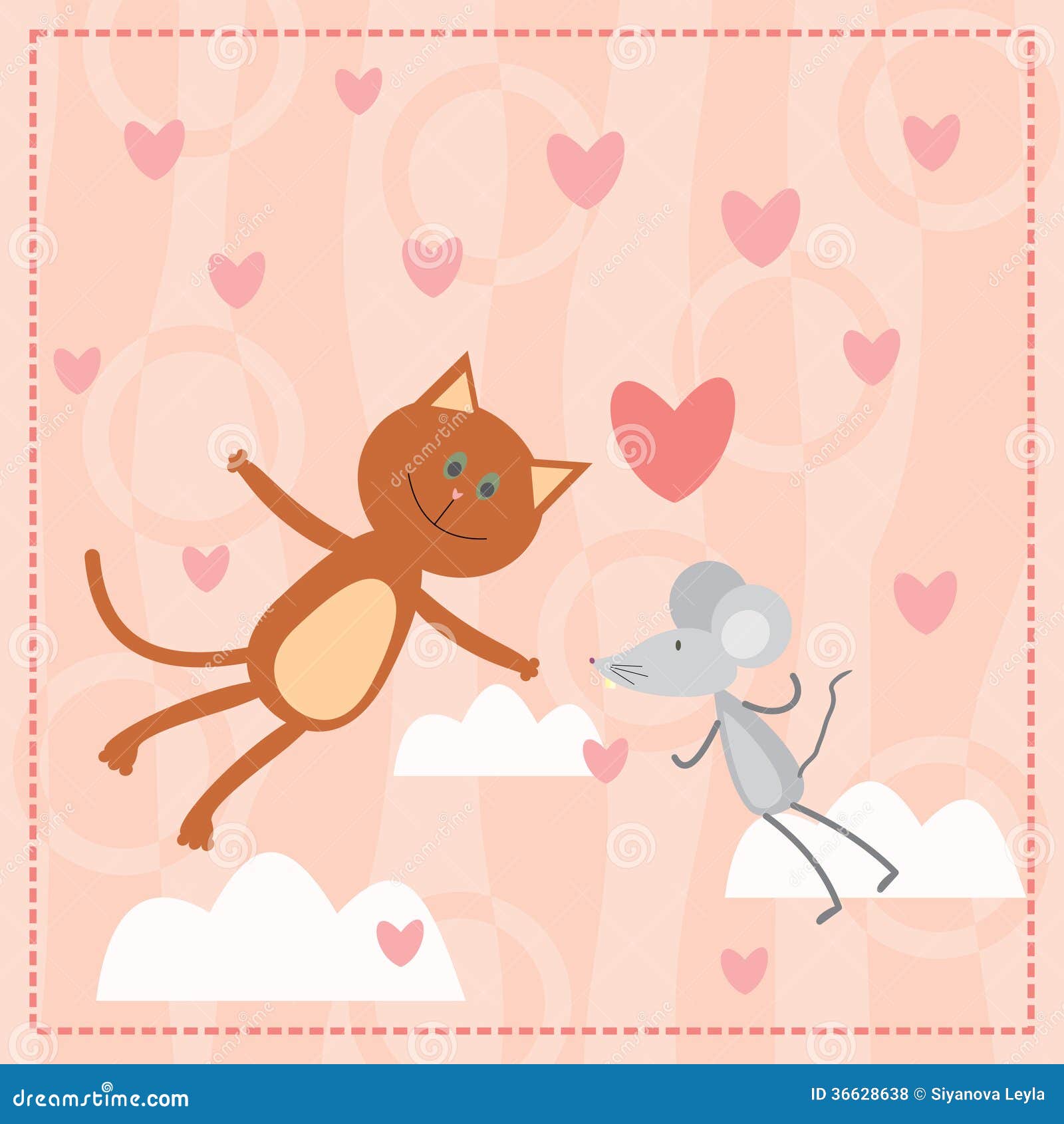 Cat Mouse Falling Love Stock Illustrations – 1 Cat Mouse Falling Love ...
