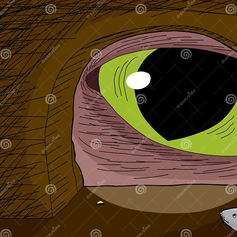 Cat at Mouse Hole stock vector. Illustration of mouse - 42315034