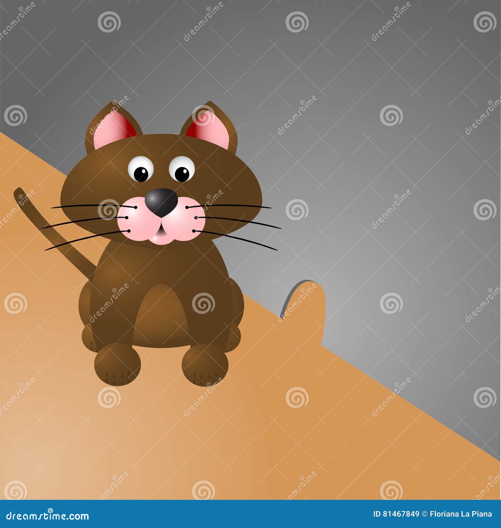 Cat and the mouse hole stock vector. Illustration of capture - 81467849