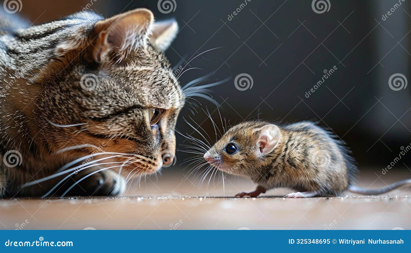 Cat and Mouse Face-off stock illustration. Illustration of rodent ...