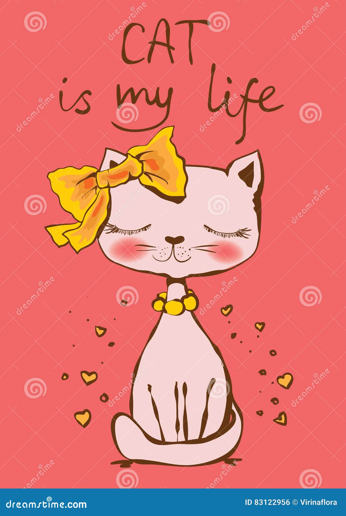 Cat is my life stock vector. Illustration of anthropomorphic - 83122956