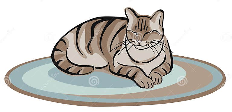 Cat Nap stock vector. Illustration of rest, design, blue - 20494508