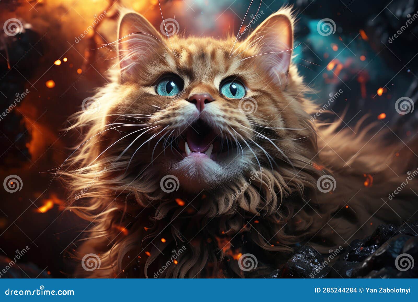 Cat Nebulae and Galaxies Space Stock Illustration - Illustration of ...