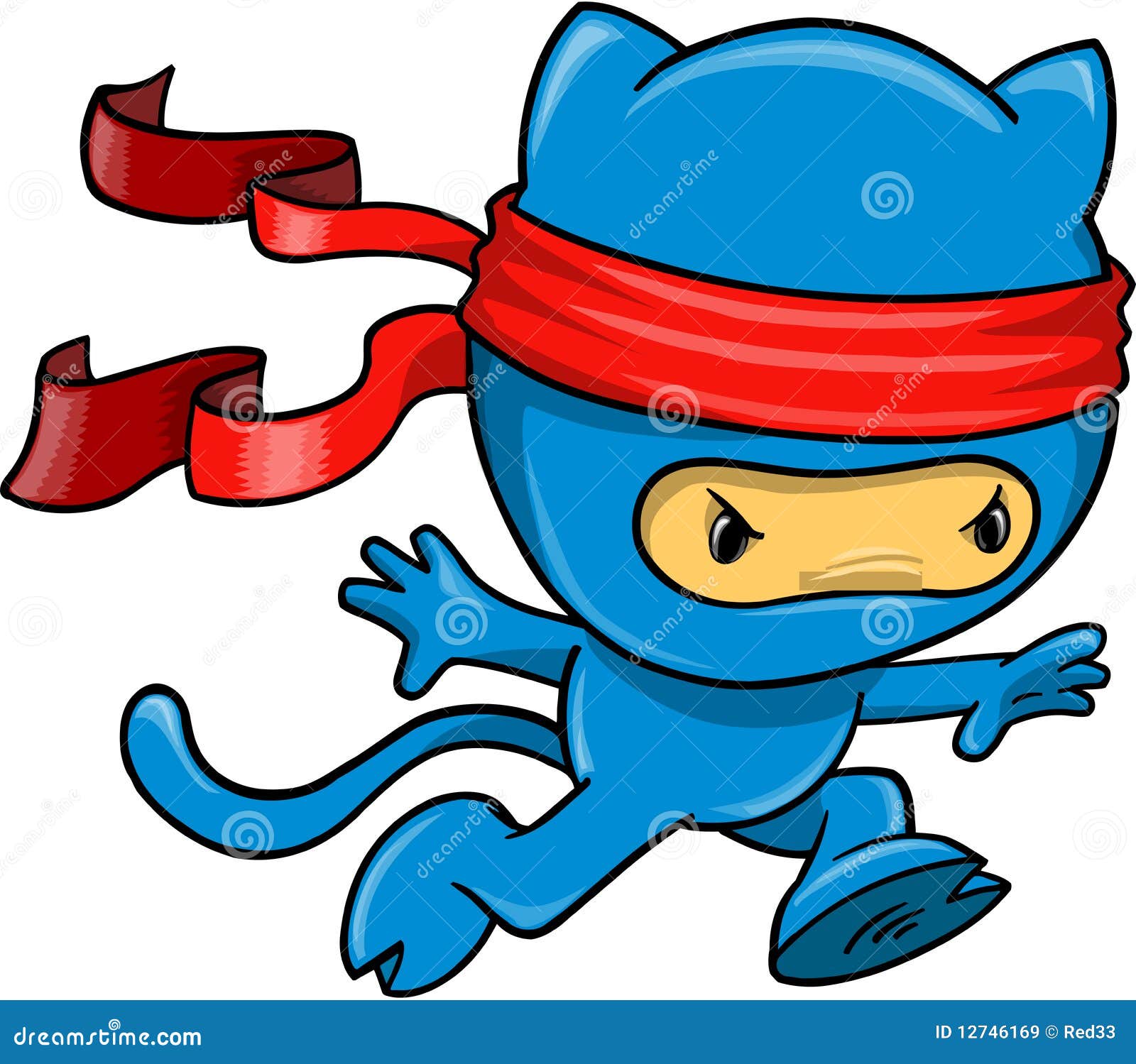 Cat Ninja Vector Illustration Stock Vector - Illustration of weapon ...