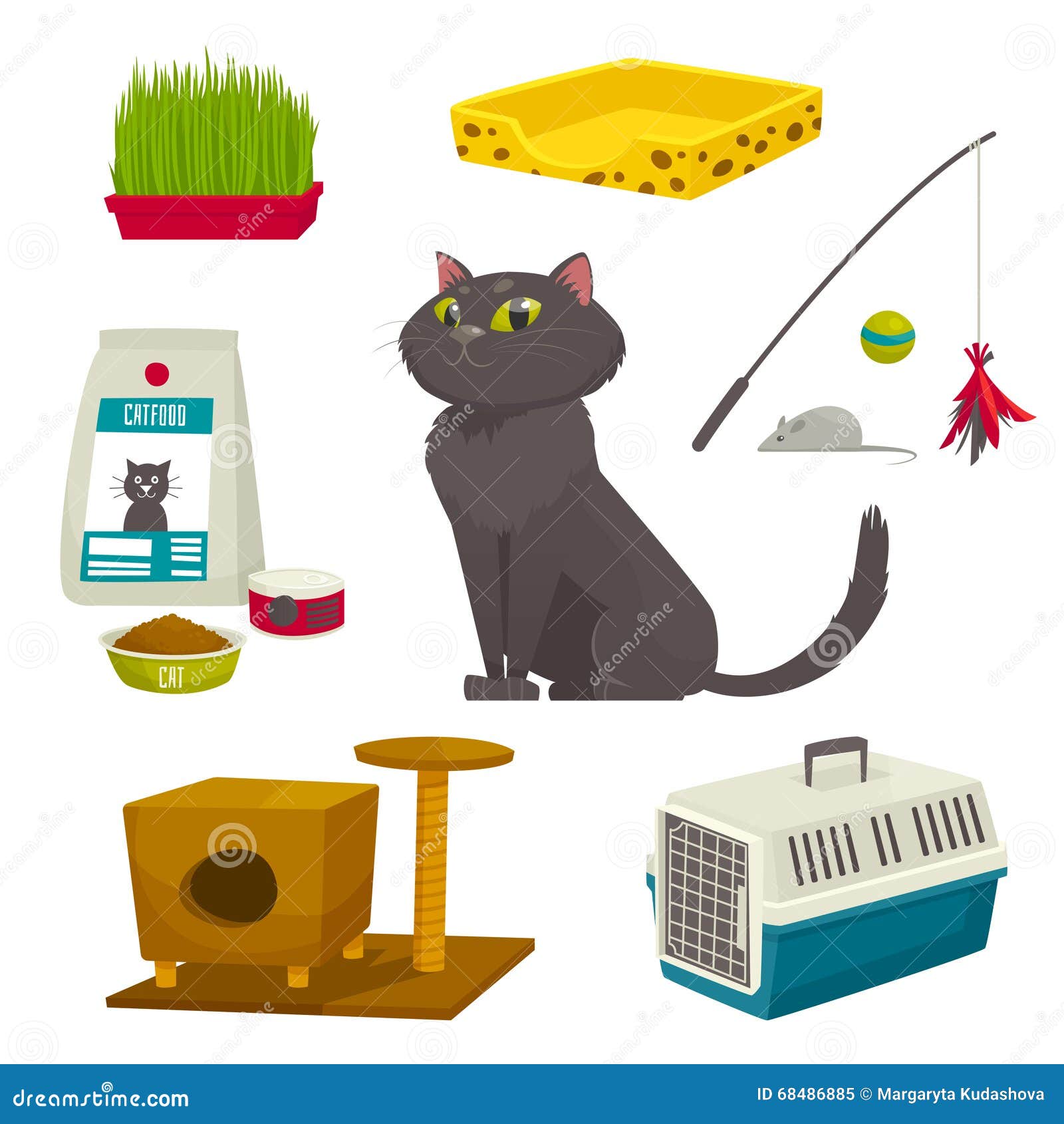 Cat Stuff Toy Set Stock Photo | CartoonDealer.com #46721982