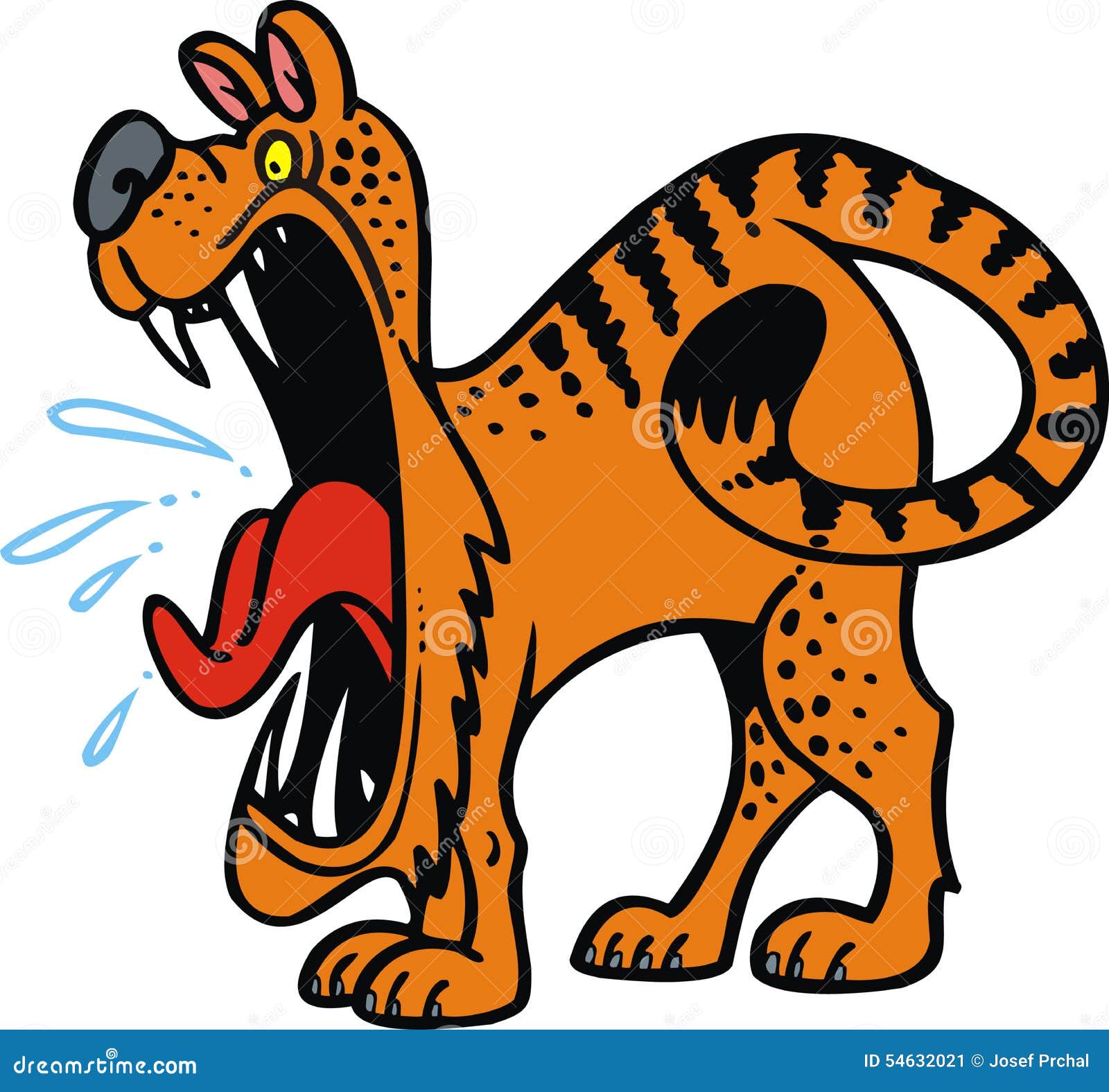 Cat with open mouth stock vector. Illustration of cheerful - 54632021