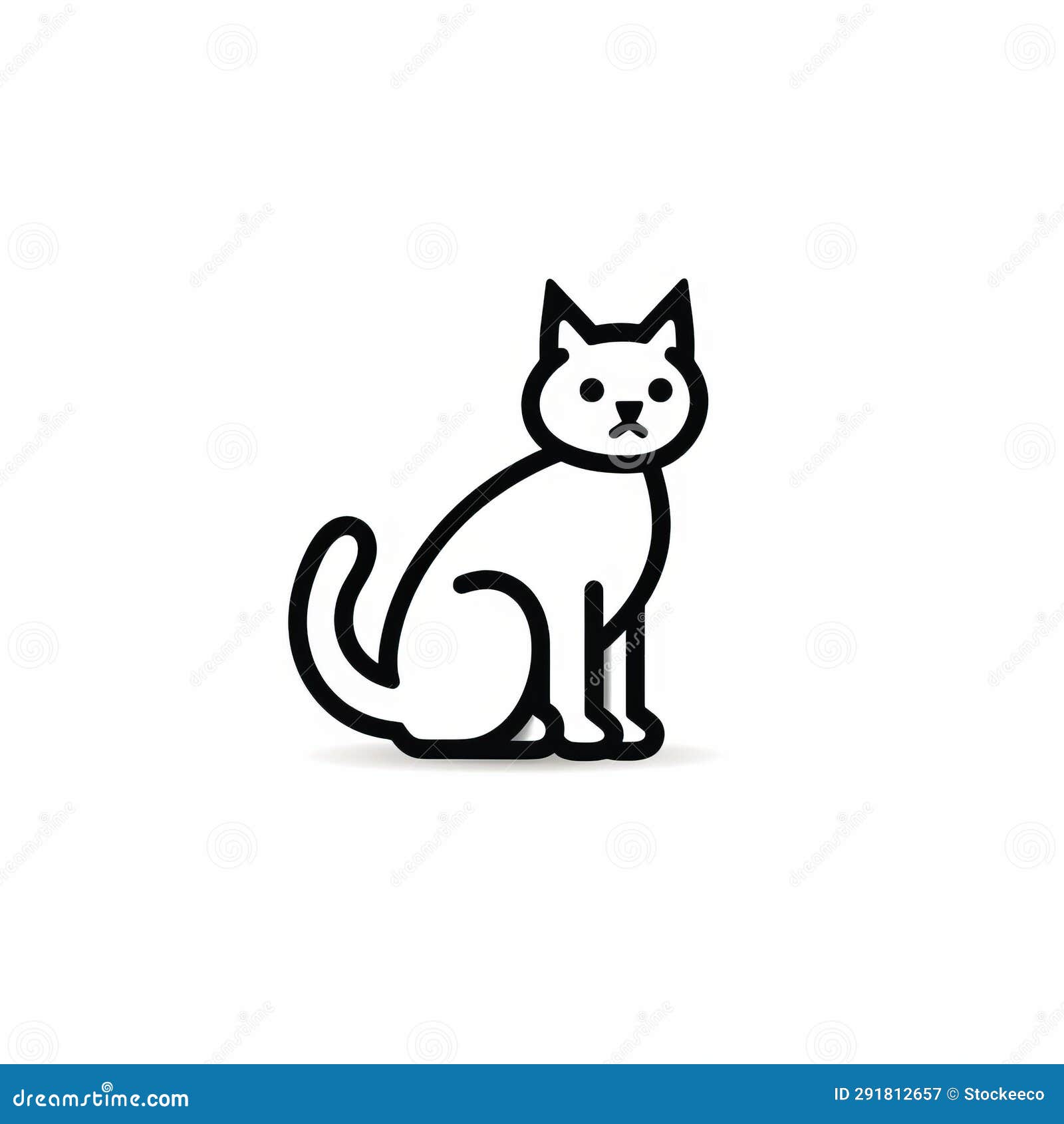 Minimalist Cat Icon in Geof Darrow Style Stock Illustration ...