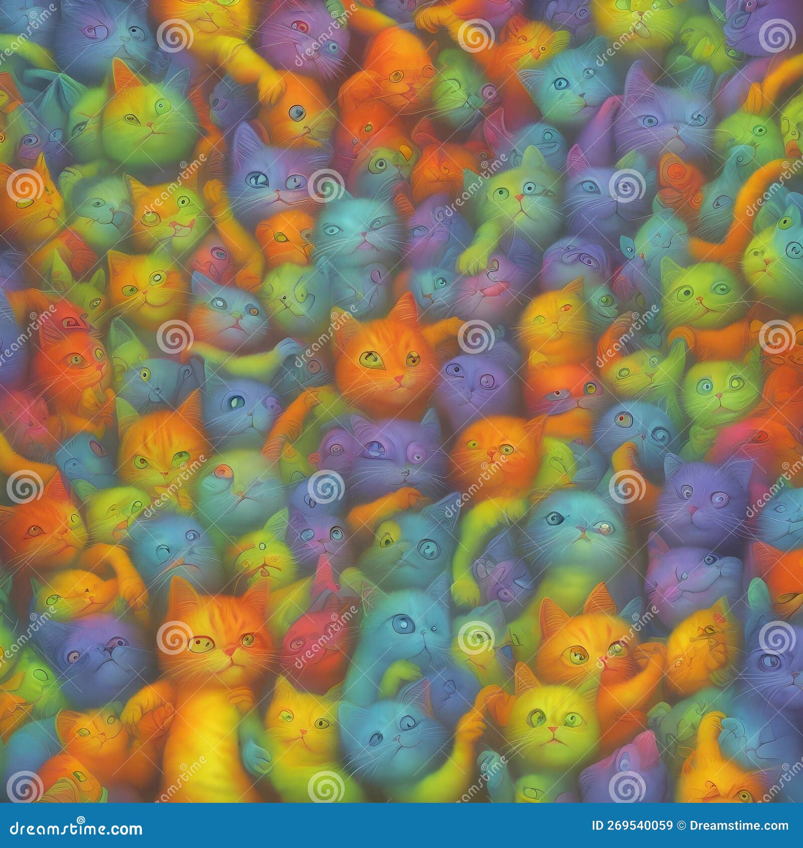 Cat Overload Collage Wallpaper Stock Illustration - Illustration of ...