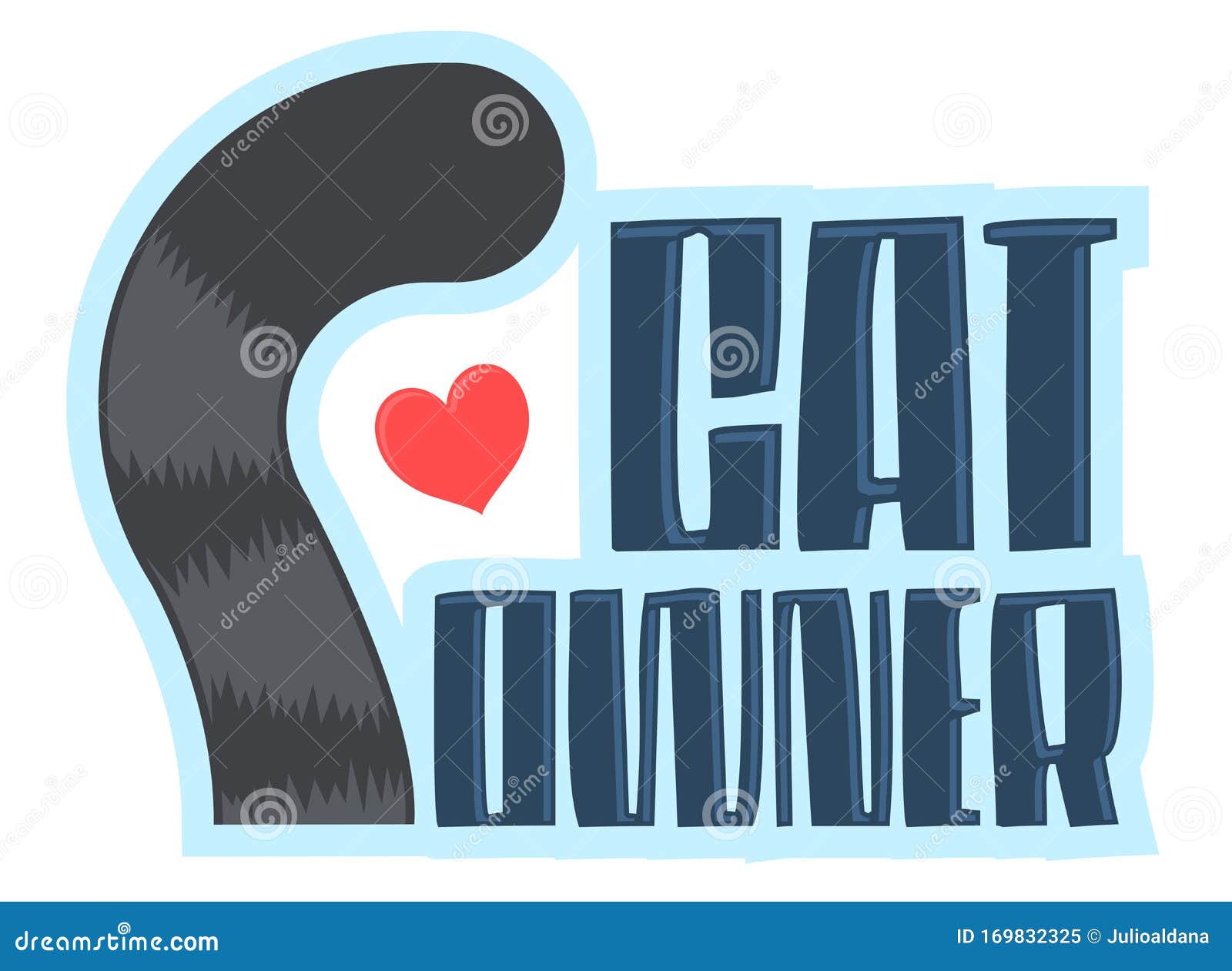 Cat Owner, Feline Tail Emblem, Lettering Vector Design. Stock Vector ...