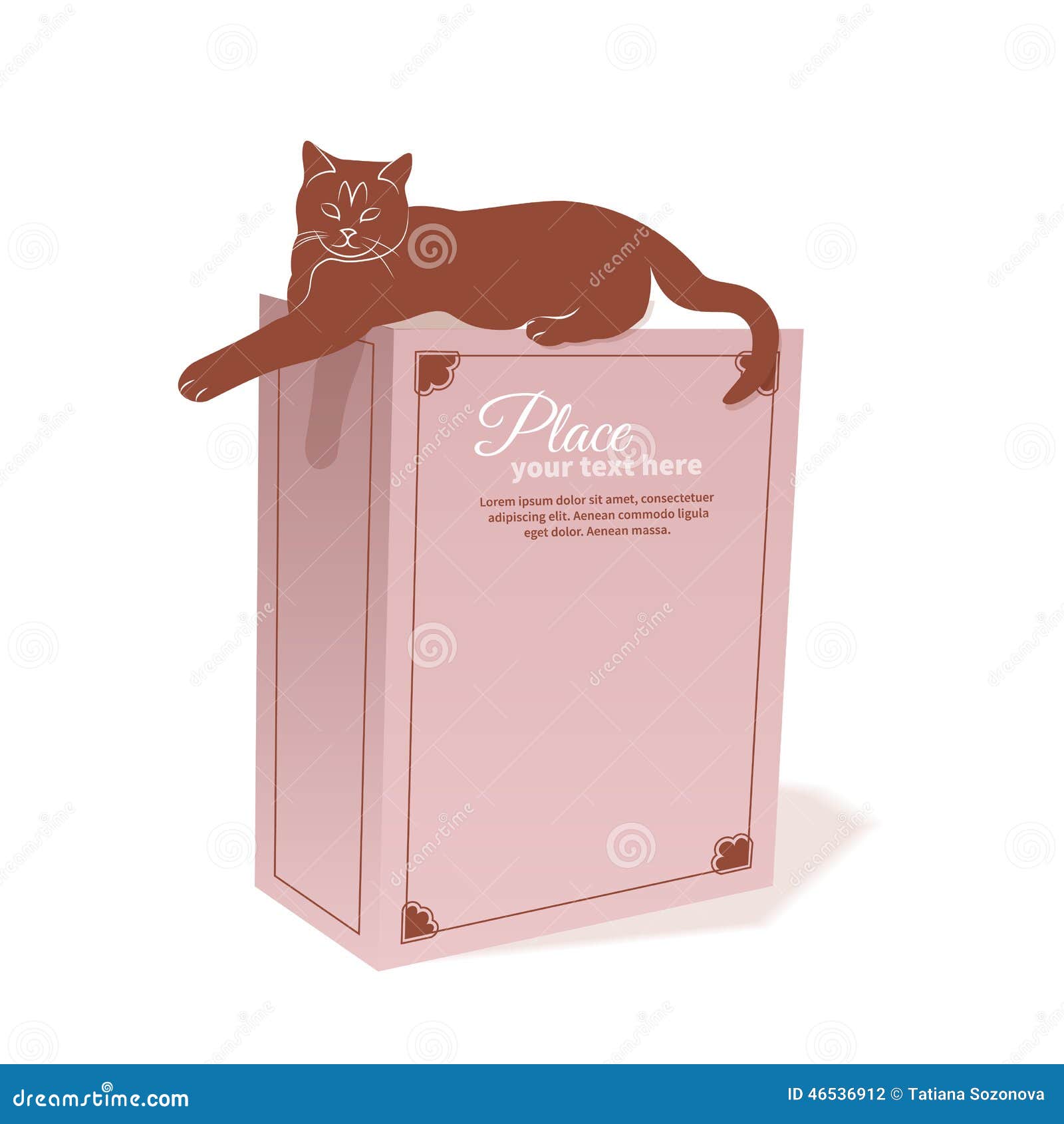 Cat with packing stock illustration. Illustration of parcel - 46536912