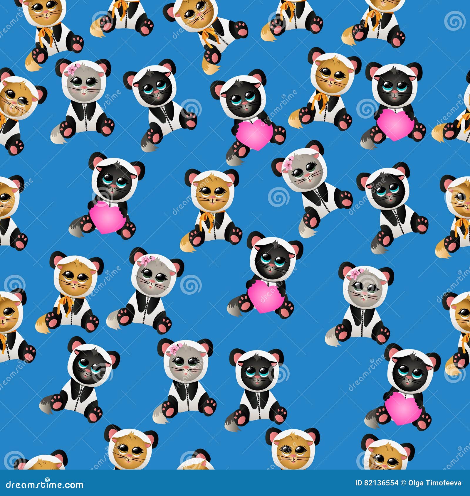 Cat in panda costume stock vector. Illustration of design - 82136554