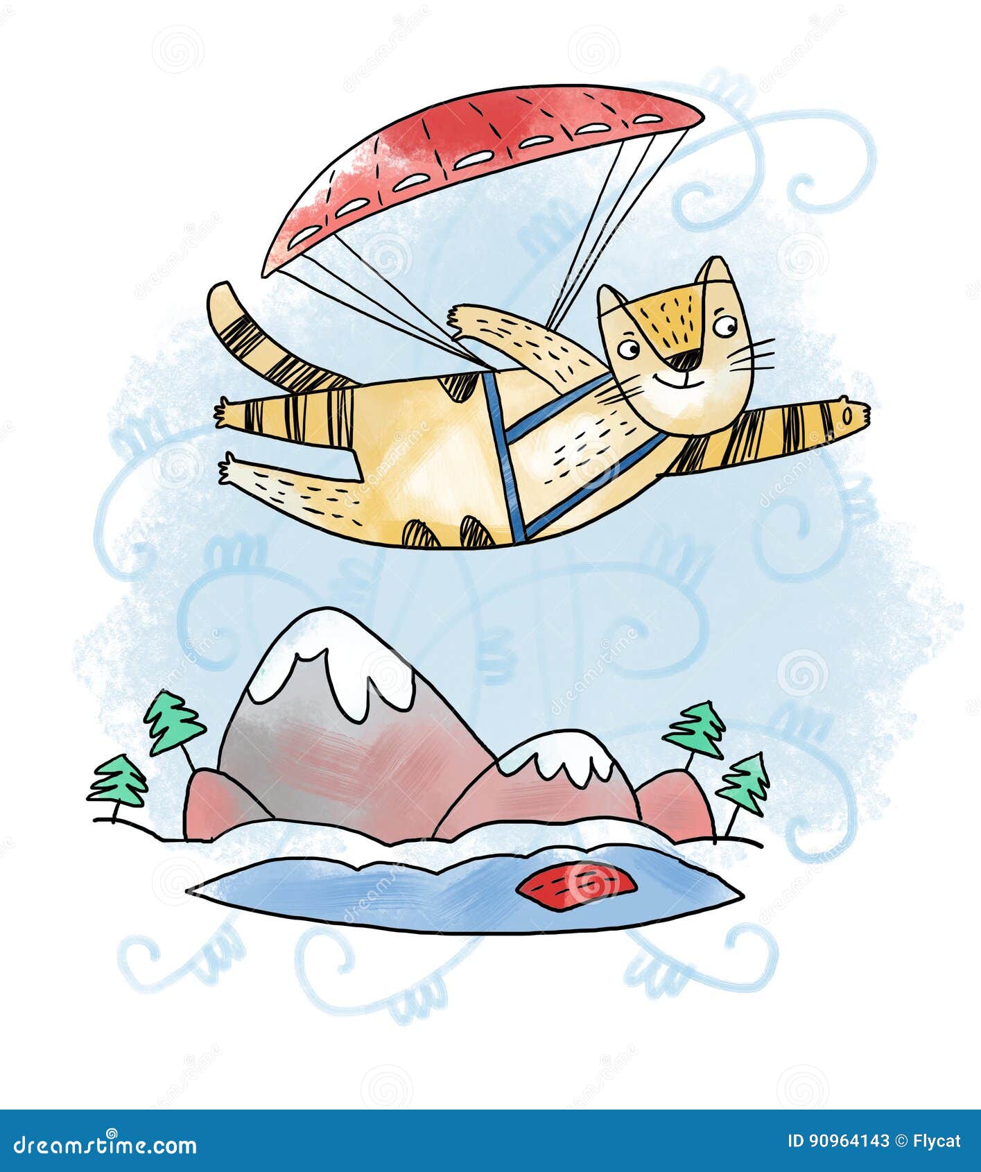 Cat-paraglider stock illustration. Illustration of sport - 90964143