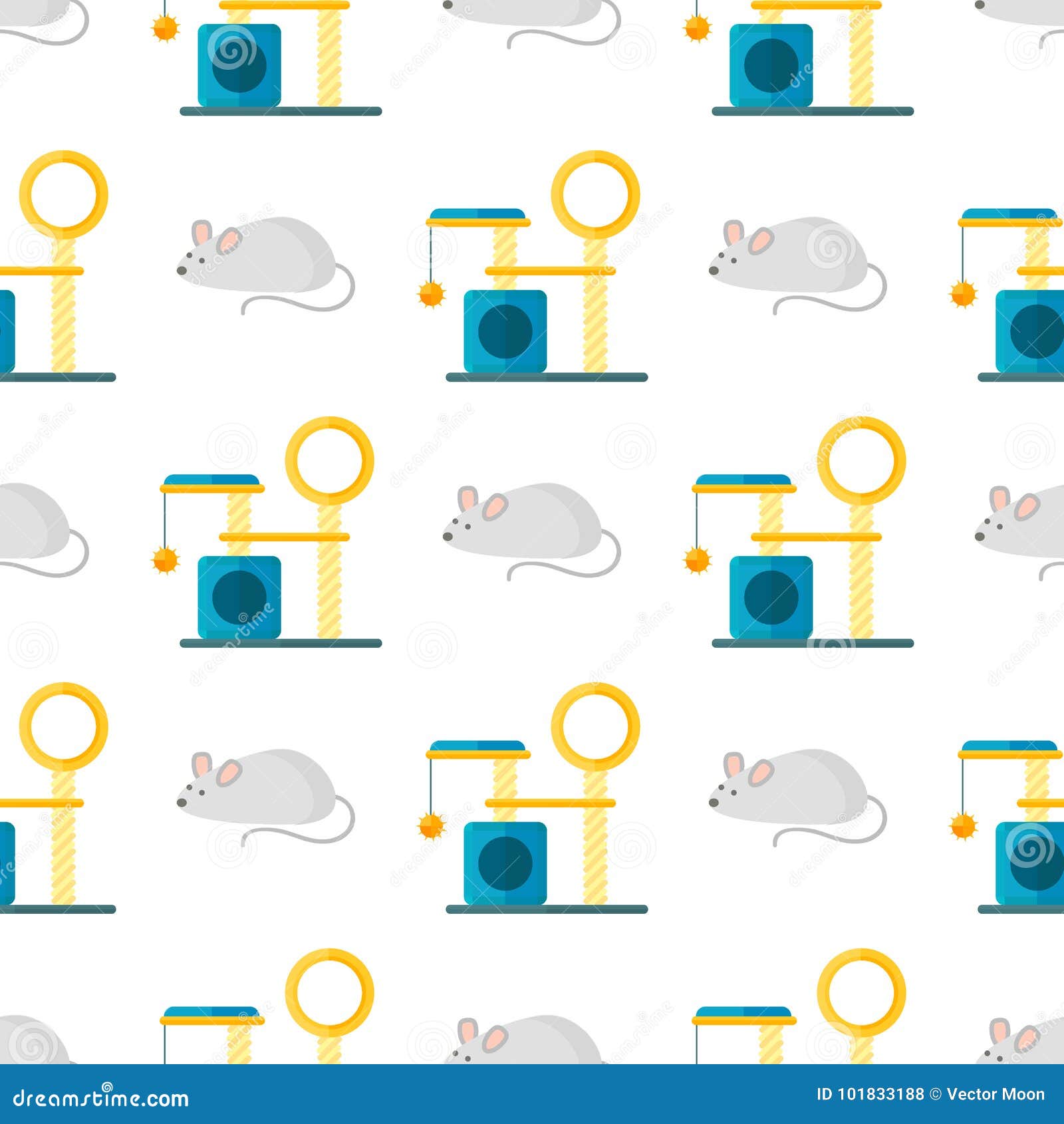 Cat Pat Accessory Cute Vector Animal Icons Illustration. Stock Vector ...