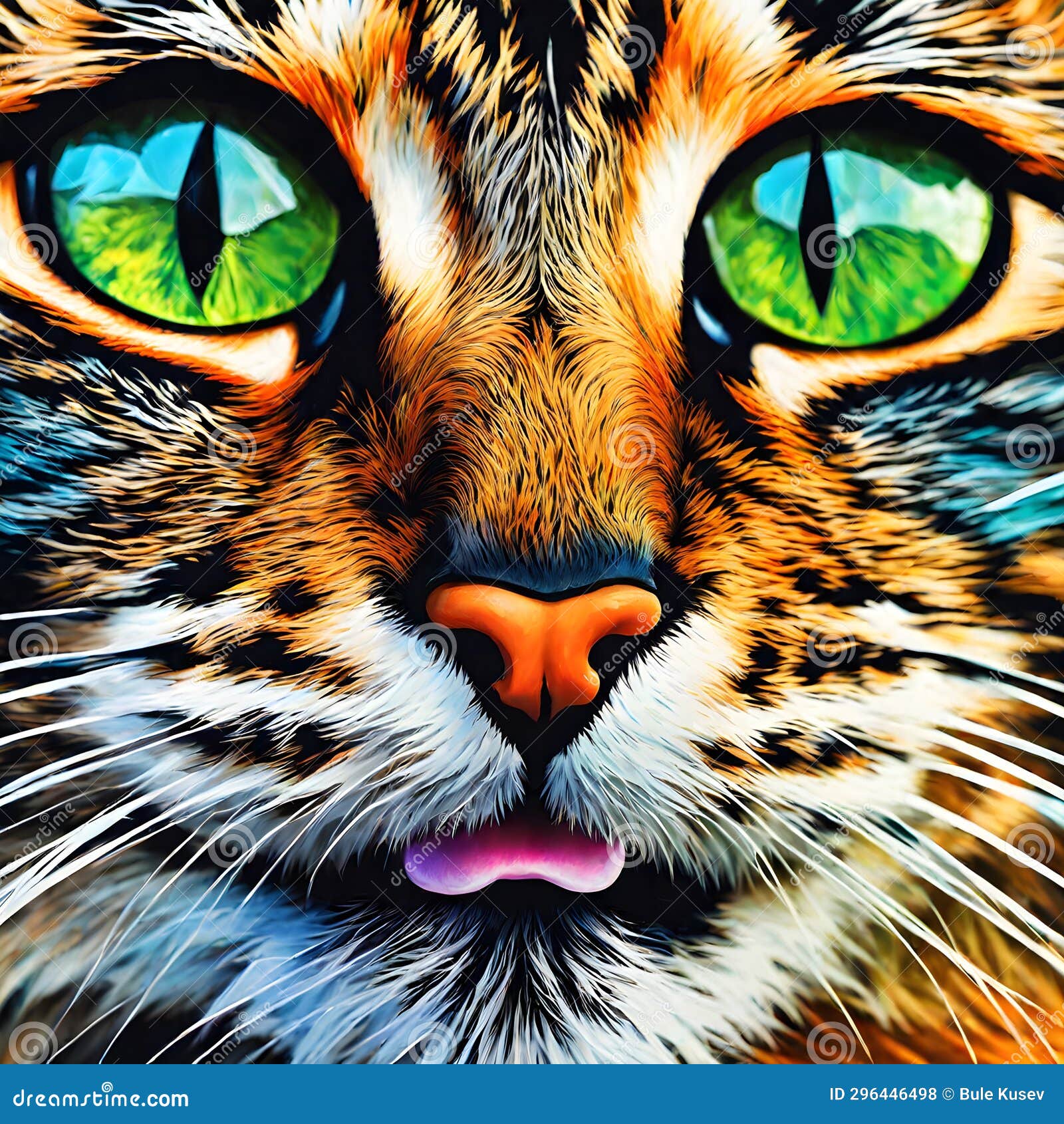 Cat patchwork Native art stock illustration. Illustration of native ...