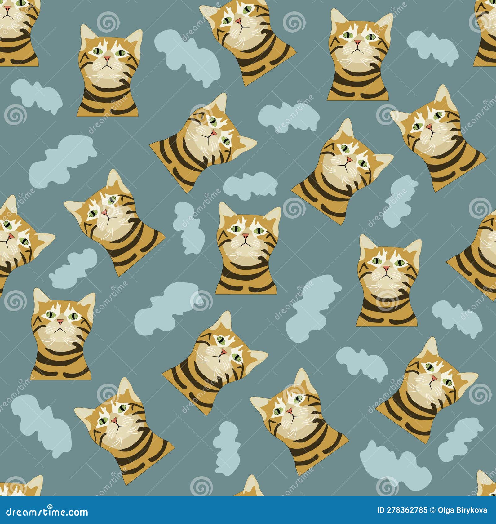 Cat pattern stock illustration. Illustration of textile - 278362785