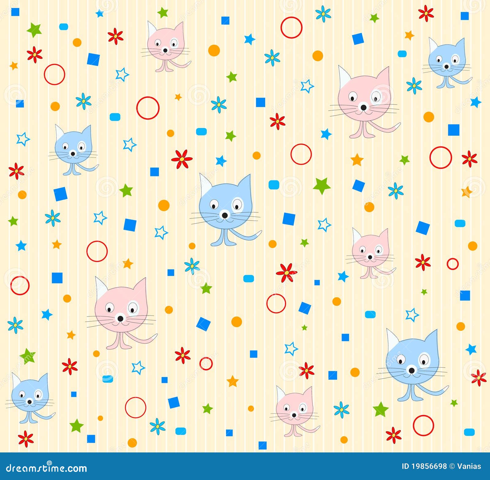 Cat pattern background stock vector. Illustration of graphic - 19856698