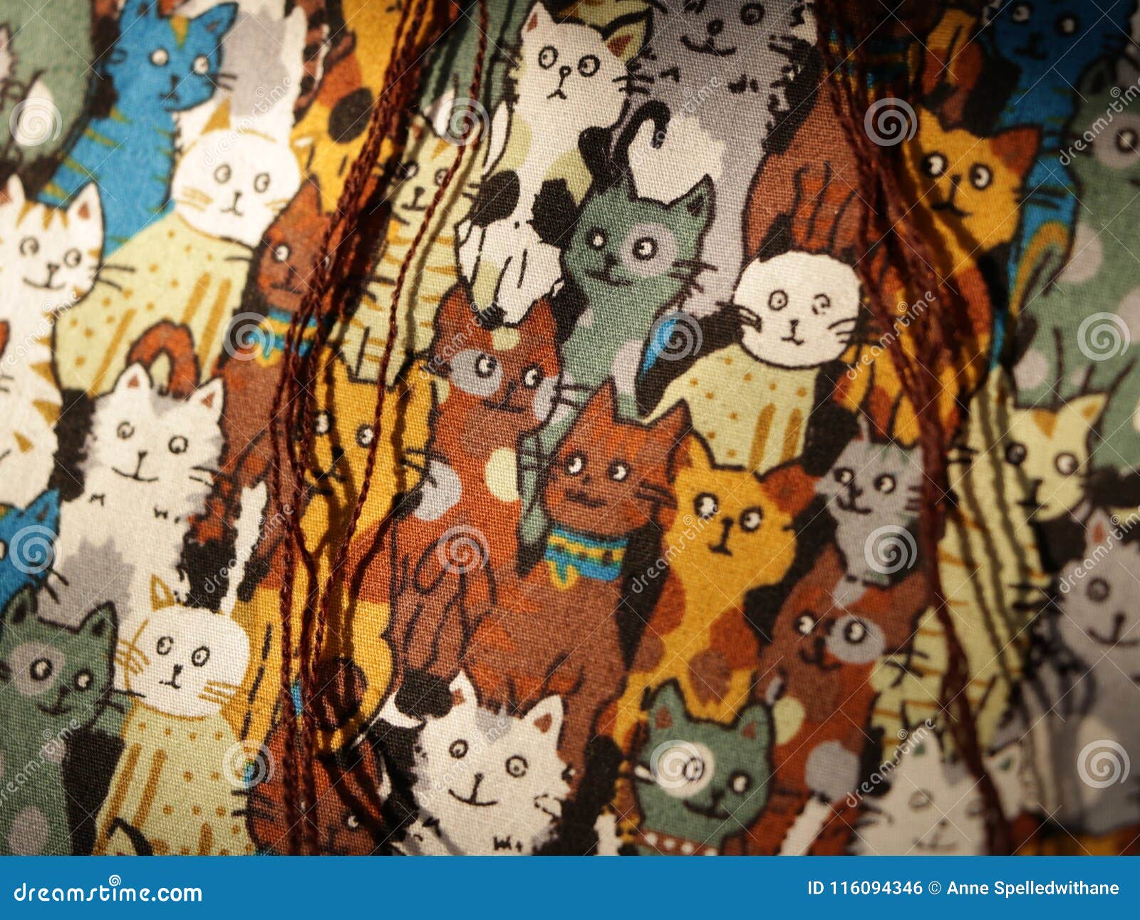 Cat Pattern - Real Fabric Texture Stock Illustration - Illustration of ...