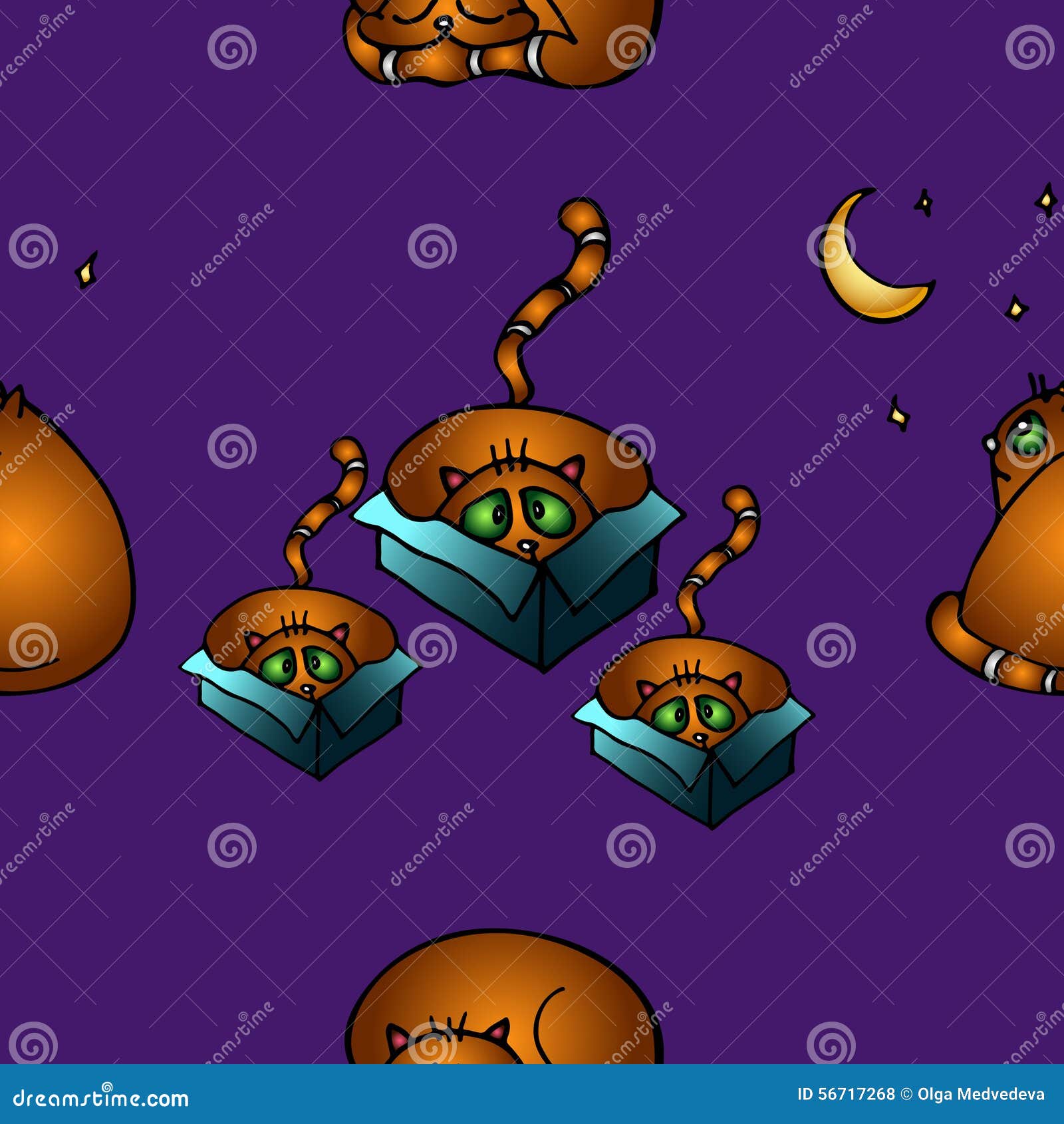 Cat pattern stock vector. Illustration of cute, repetition - 56717268